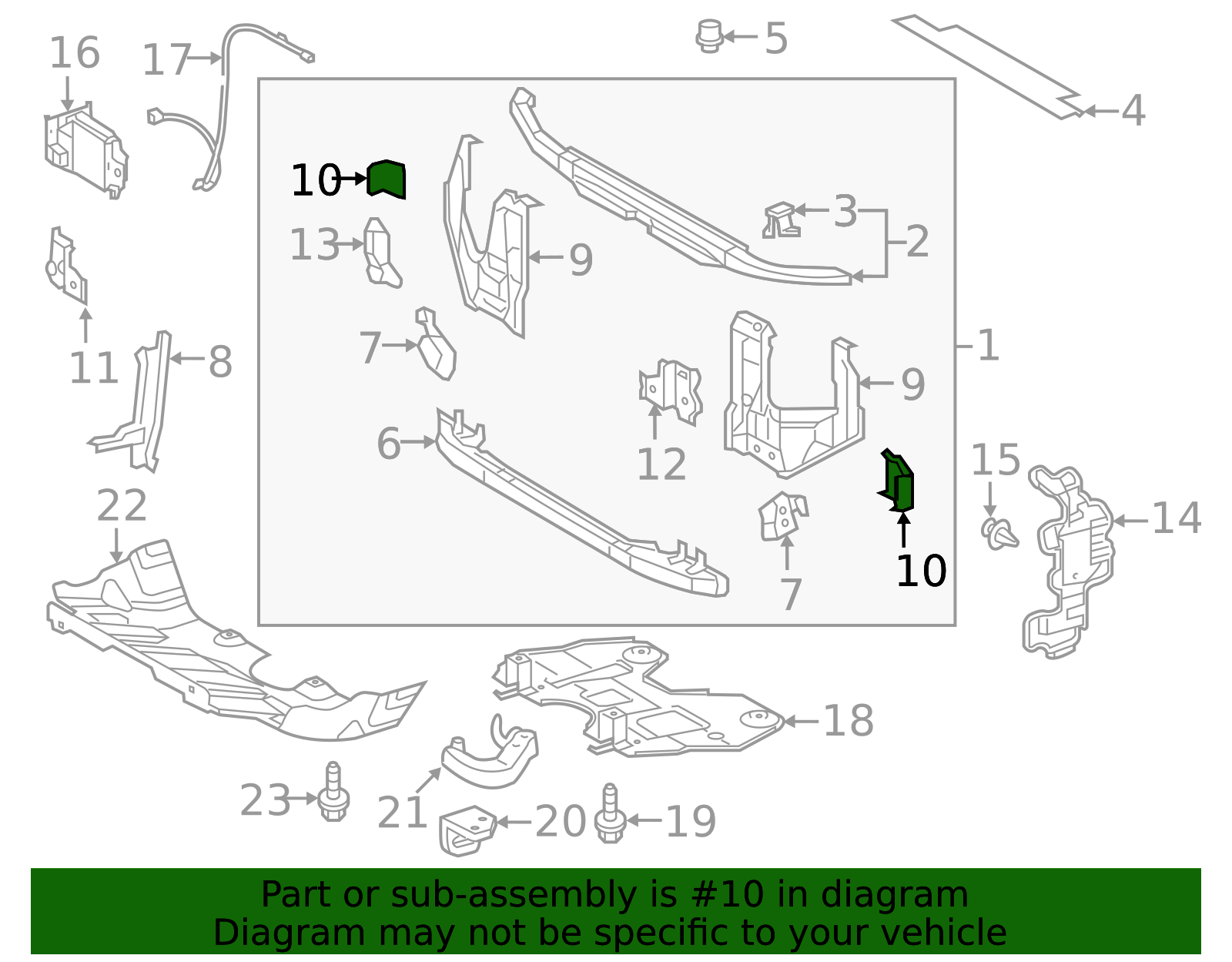 2016-2023 Toyota Tacoma Radiator Support Side Panel Bracket 53722-04020 ...