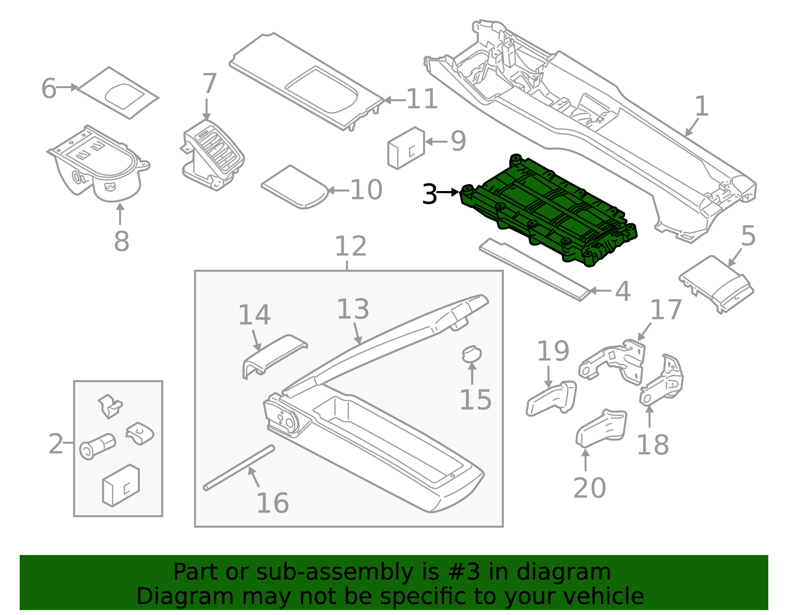 970-553-473-00-4U0 - High-Quality Console Tray for 2010-2016 Porsche ...