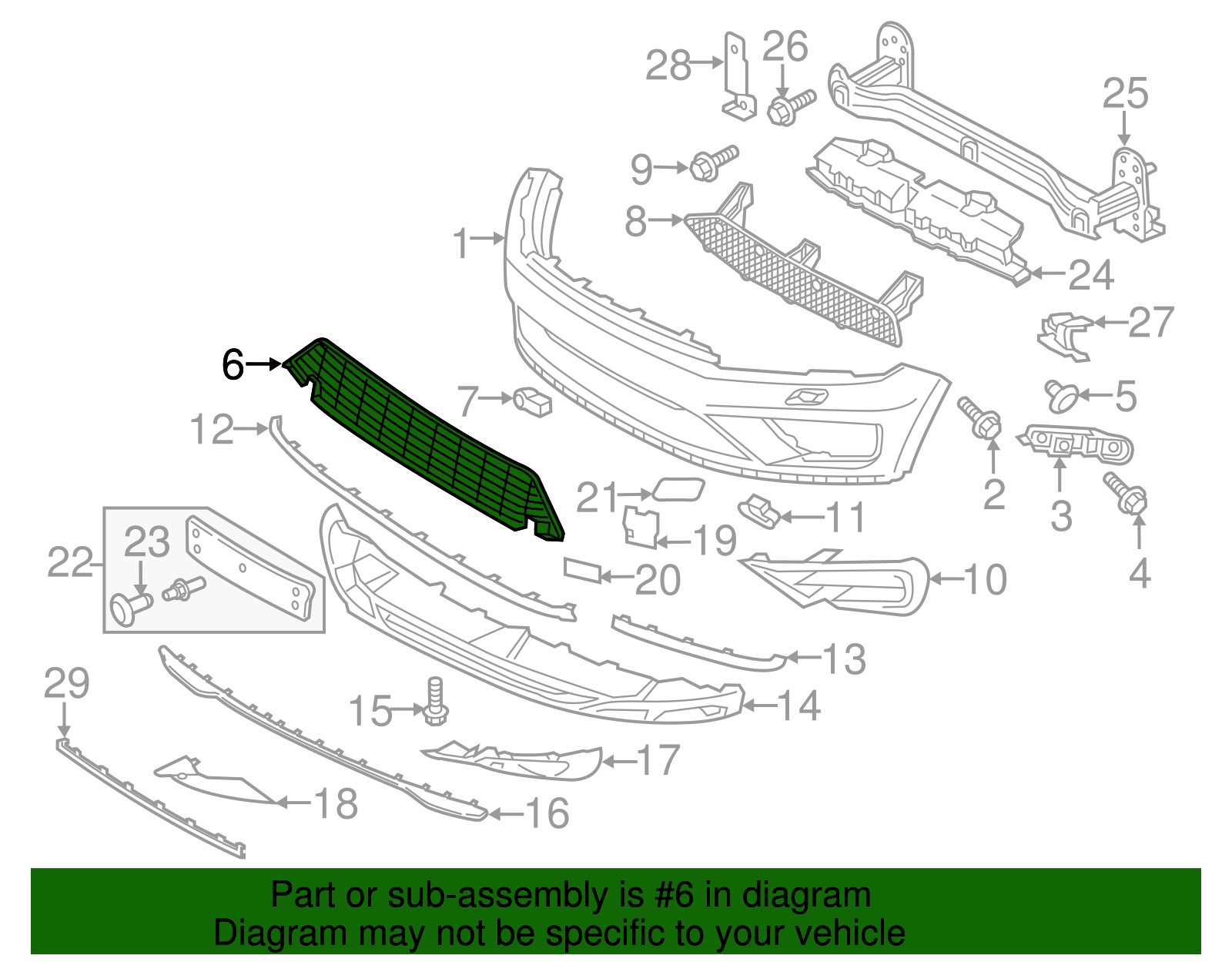 2015-2017 Volkswagen Touareg Lower Grille 7P6-853-671-H-RYP | vwpartscenter
