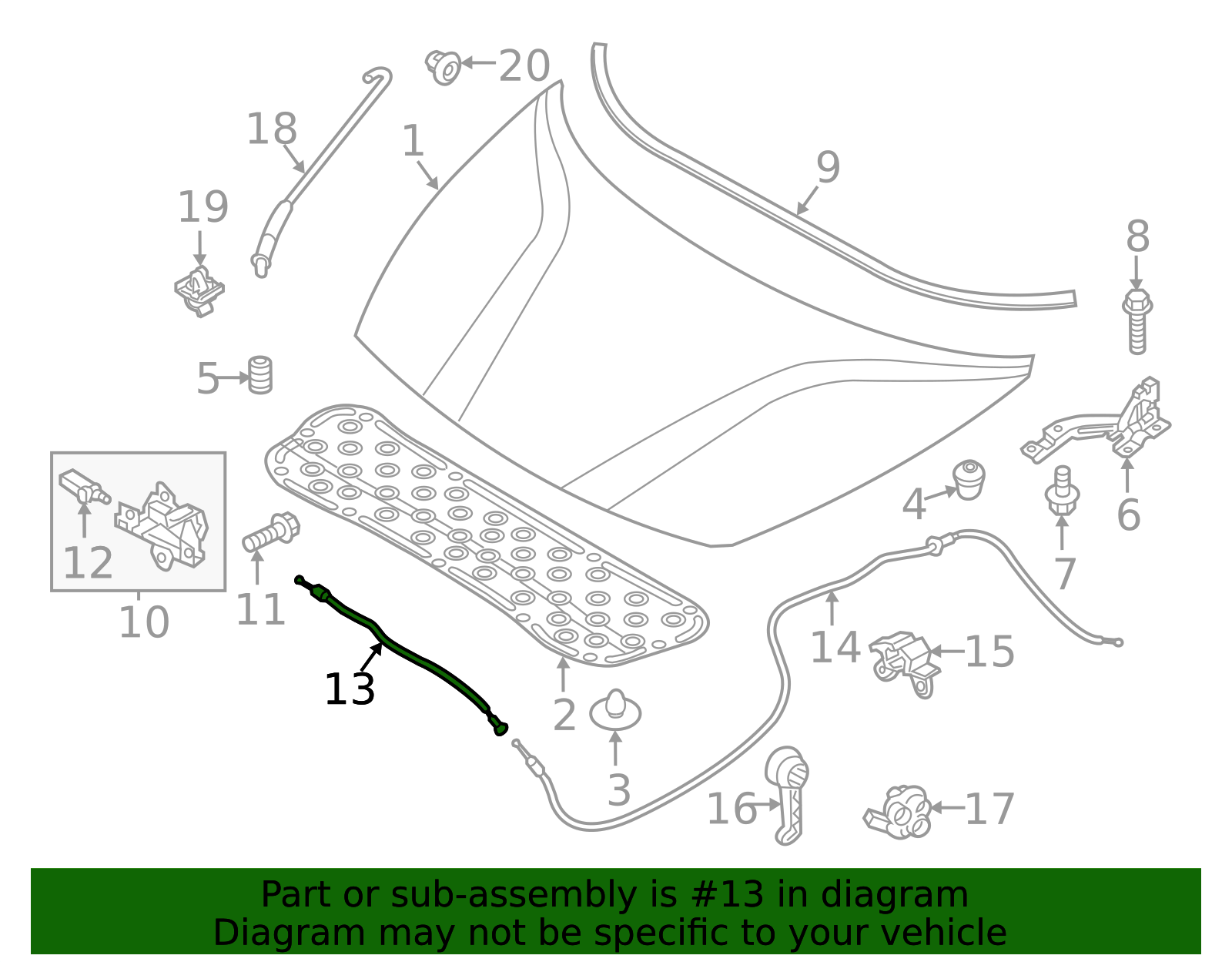 81190-1W100 - Release Cable 2012-2017 Kia Rio | Kia.Parts Store