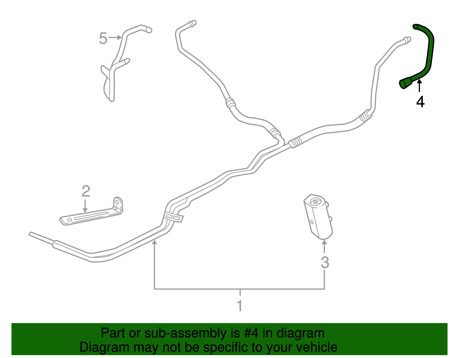 2014-2020 GM Automatic Transmission Auxiliary Fluid Cooler Outlet Line ...