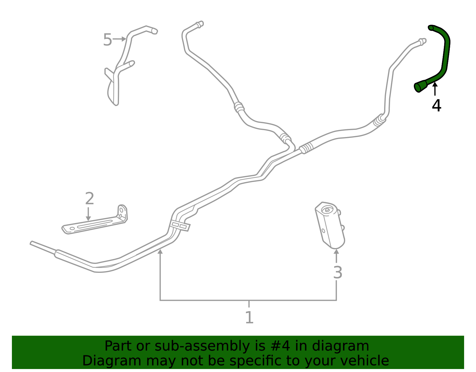 Automatic Transmission Auxiliary Fluid Cooler Outlet Line 84183292 ...