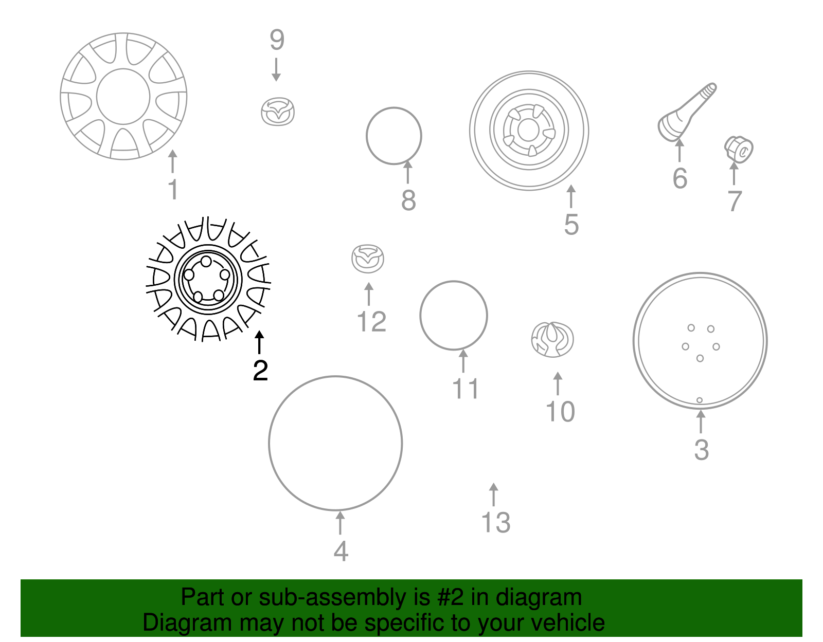 9965-14-6560 - Wheel, Alloy 1998-1999 Mazda Millenia | Florida Mazda Parts