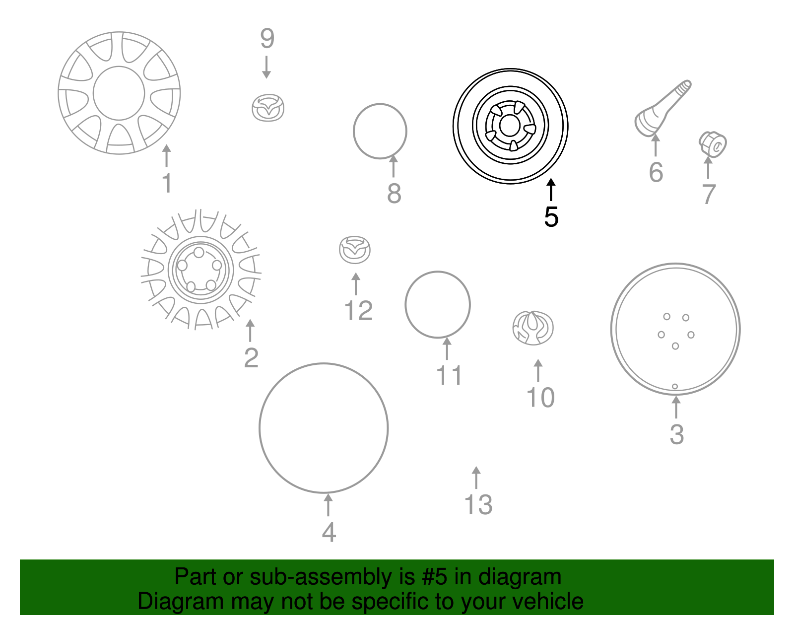 1999-2002 Mazda Millenia Wheel, Alloy 9965-02-7070 | OEM Parts Online