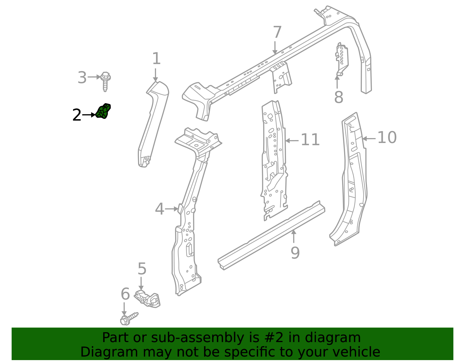 2021-2025 Ford Bronco Upper Bracket M2DZ-78025A00-B | QuirkParts