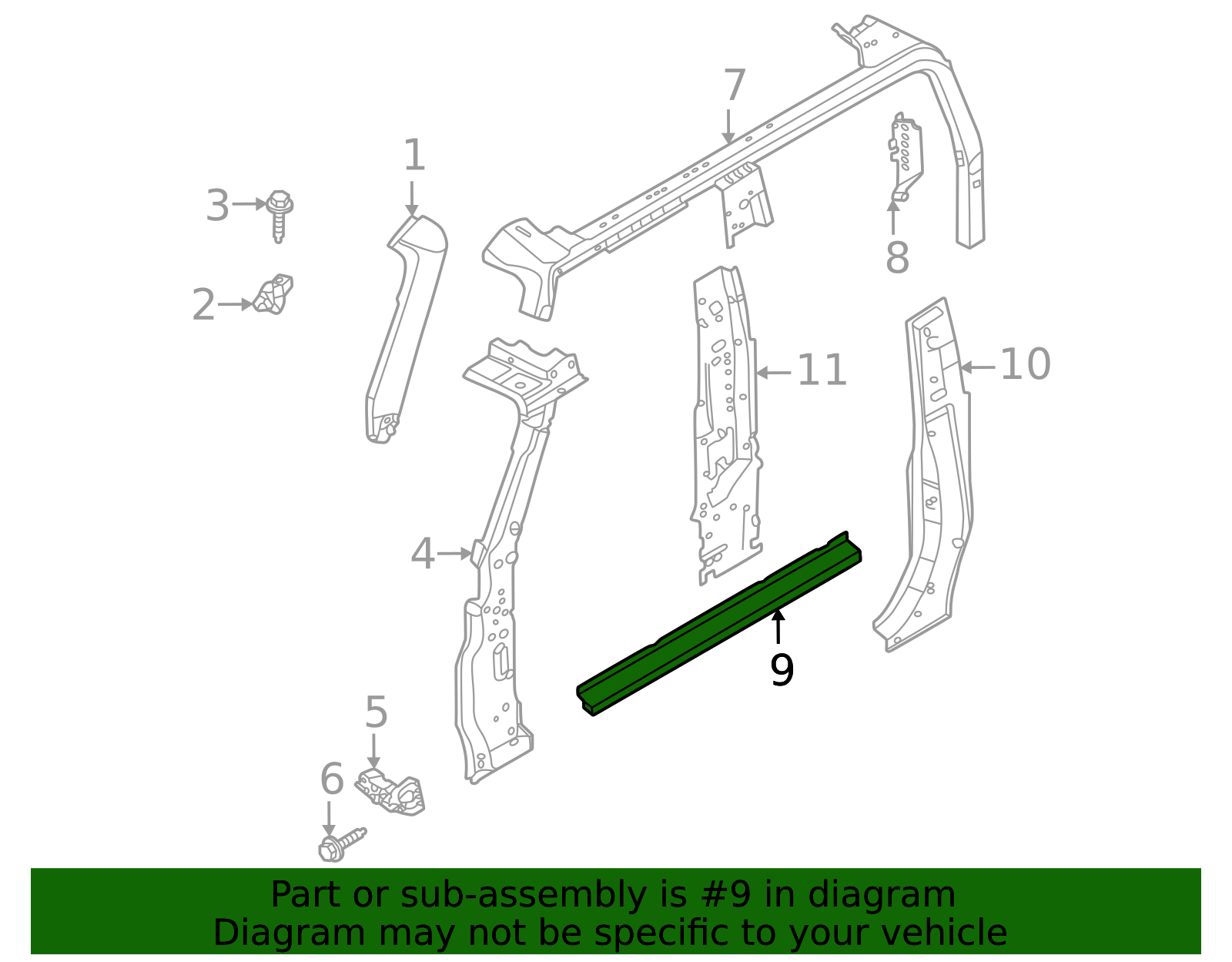 2021-2025 Ford Bronco Inner Rocker M2DZ-9810129-A | Ford OEM Parts Outlet