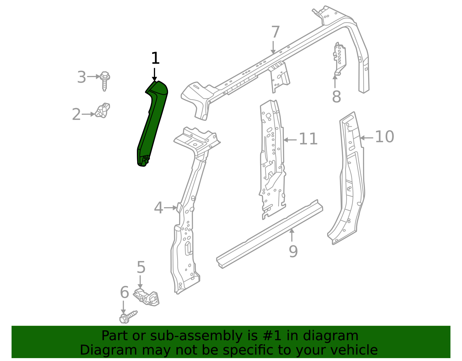 2021-2025 Ford Bronco | Upper Frame | M2DZ-78211A10-AA | Walls' Ford Parts