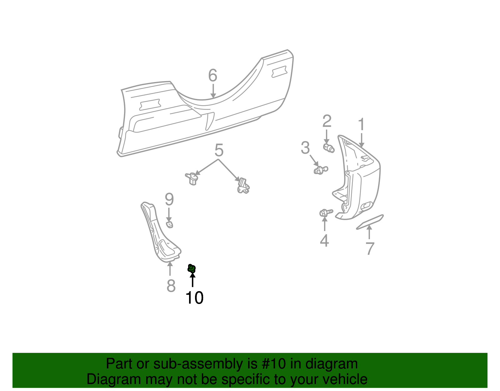 2001-2005 Toyota RAV4 Bumper Cover Retainer 76647-42010 | Parts Toyota ...