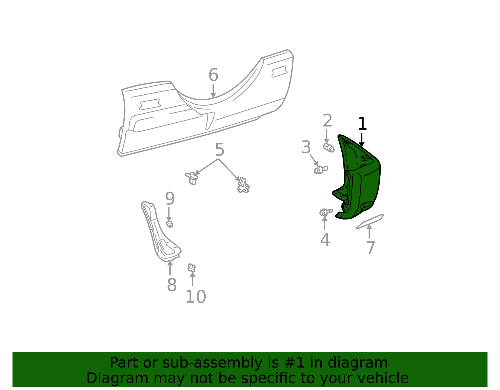Genuine Official Toyota Bumper Corner Cover part# 52161-42912 for ...