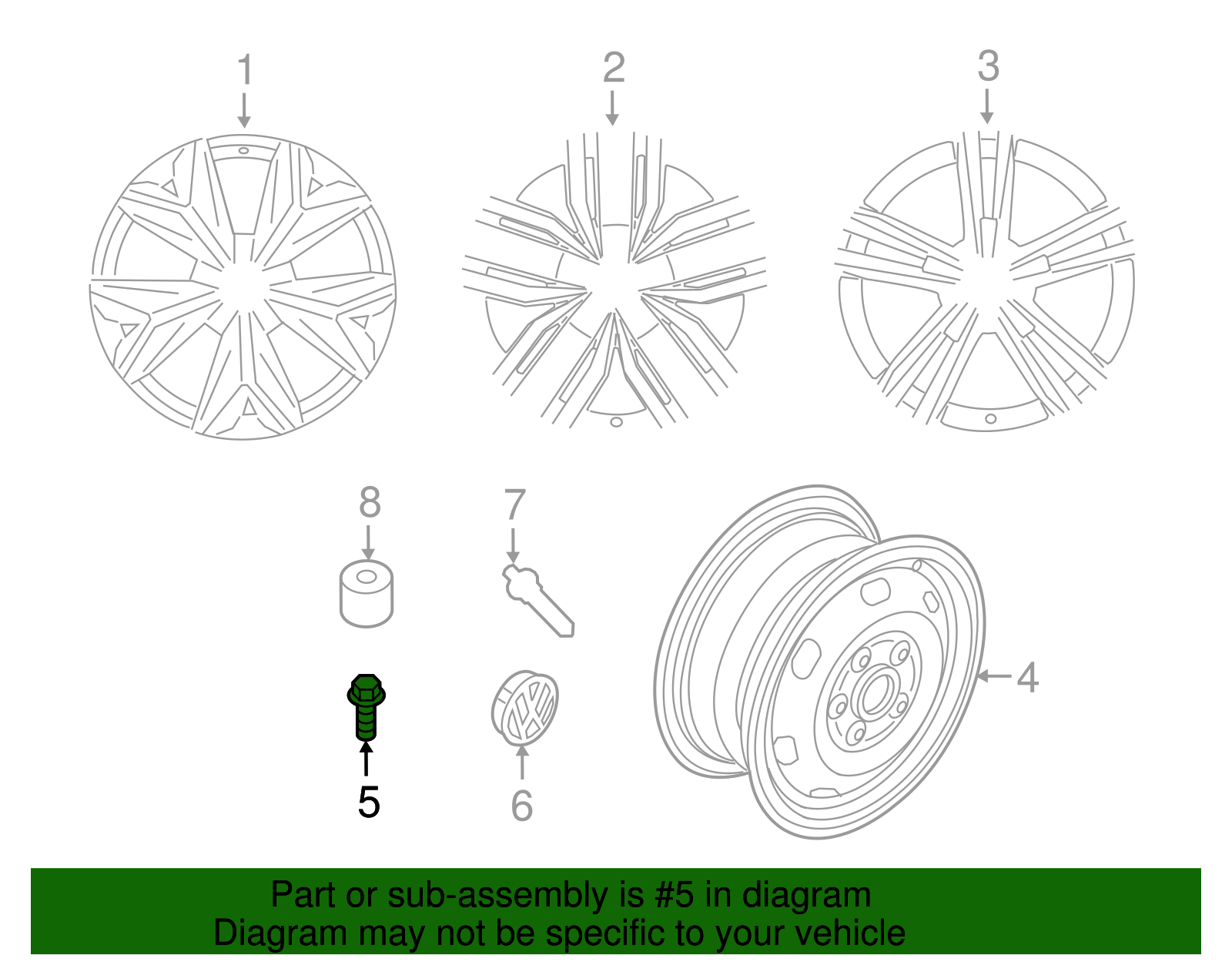 2004-2025 Volkswagen Wheel Bolt WHT-002-438 | VW Direct Auto Parts