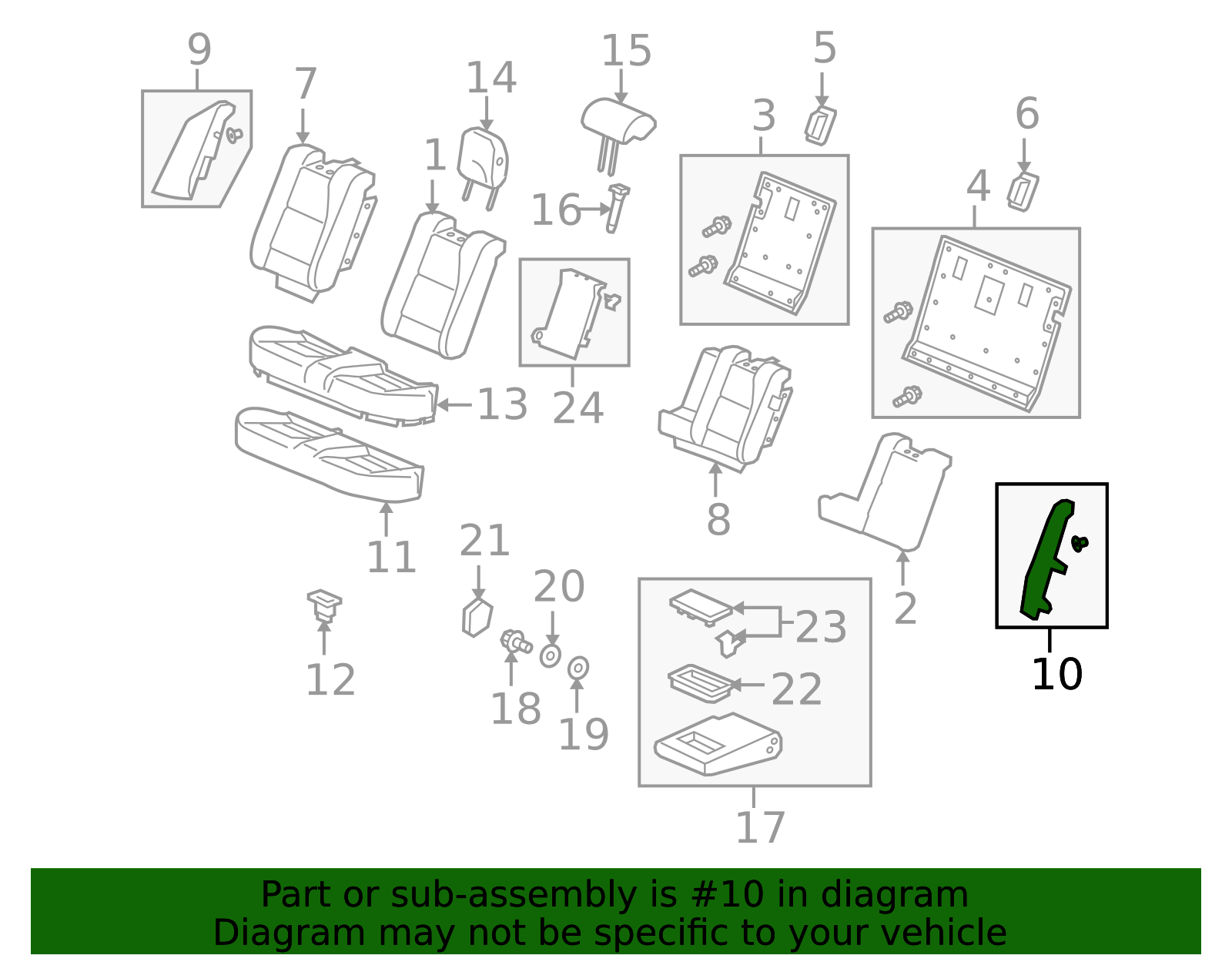 82550-SZN-A01ZA - High-Quality Bolster for 2010-2012 Acura ZDX ...