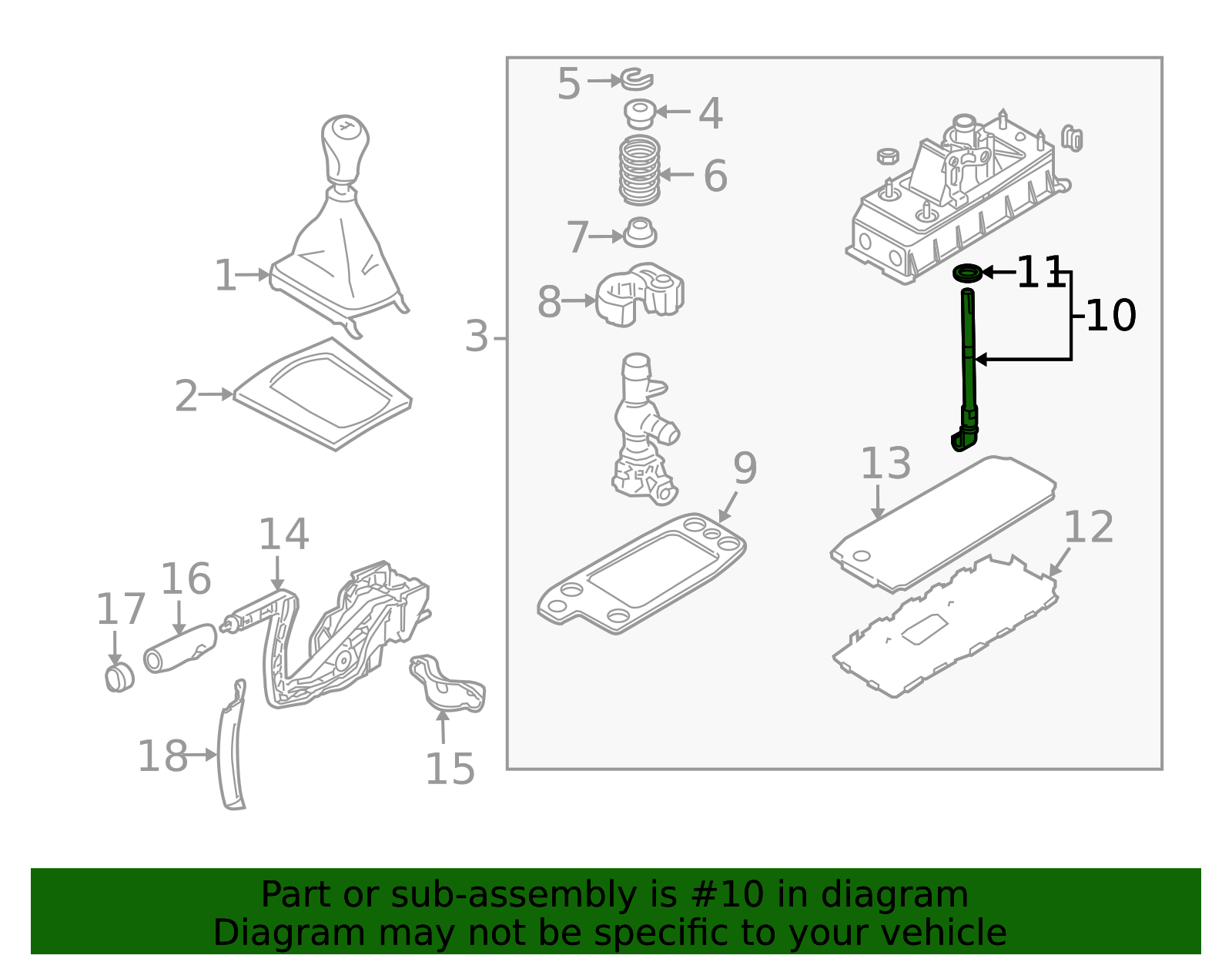 1K0-711-112-B - Genuine Audi Gear Shift Assembly 1K0711112B OEM ...