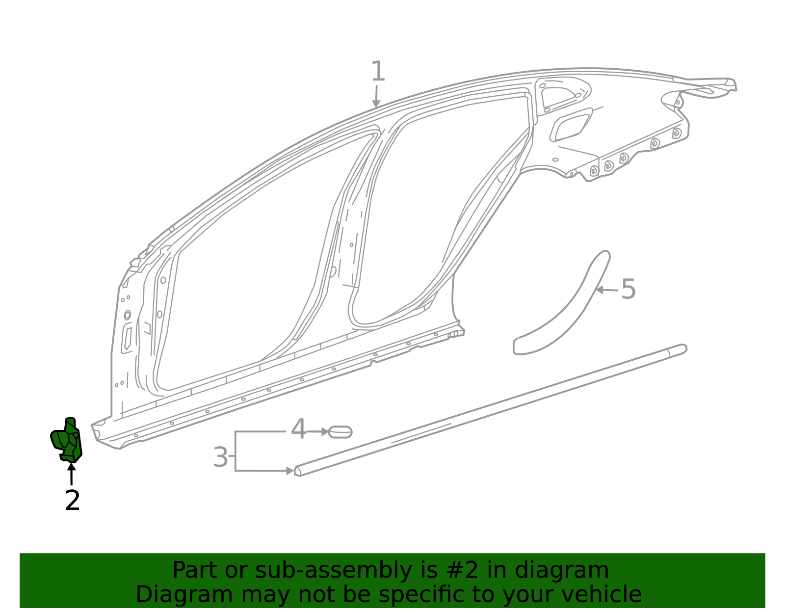 23407683 - Passenger Side Body Side Outer Panel Front Lower Filler 2016 ...