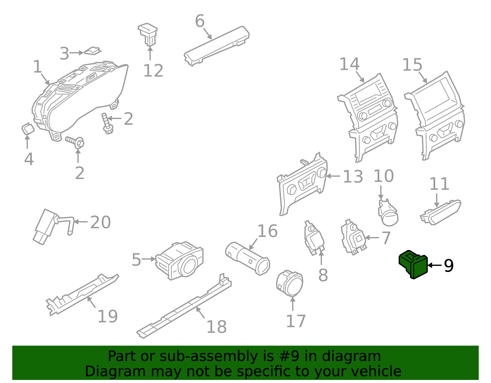 2019-2023 Ford Ranger Lamp Switch EB3Z-13D730-AA | Varsity Ford