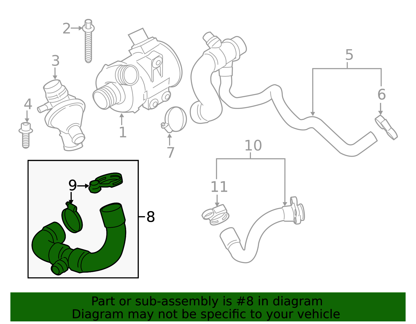 11538645481 - 2014-2018 BMW Engine Coolant Hose (11-53-8-645-481) | BMW ...