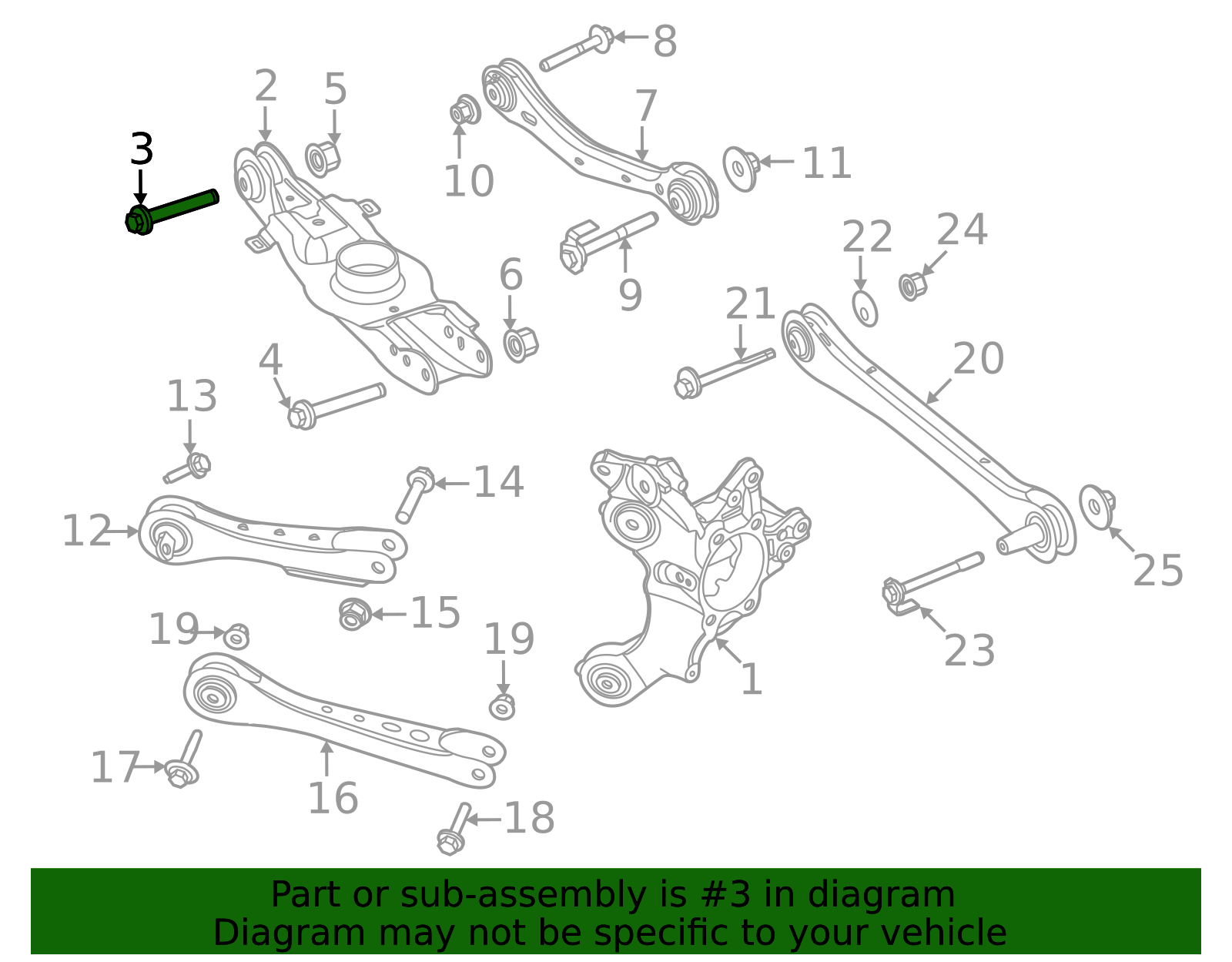 2021-2025 Ford Mustang Mach-E | Lower Control Arm Inner Bolt | W720834 ...