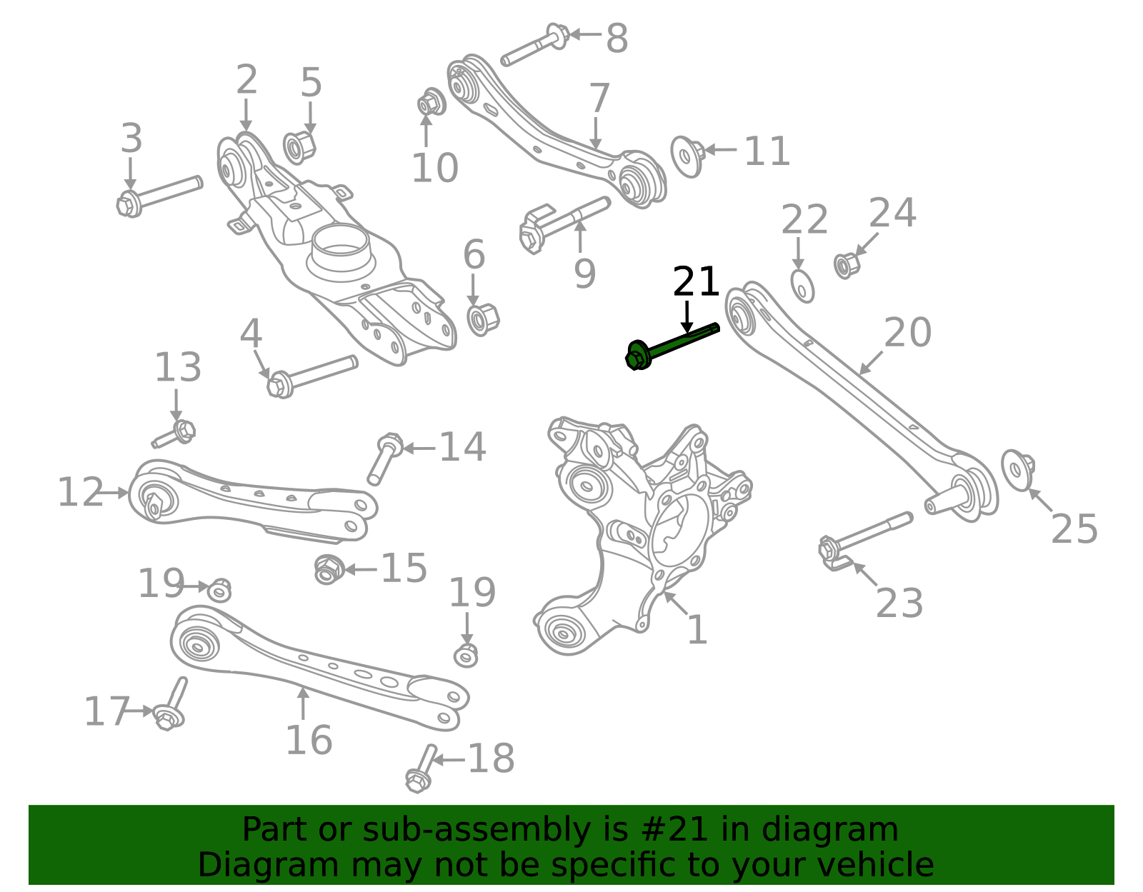 2021-2025 Ford Mustang Mach-E Rear Lateral Arm Adjust Bolt W722516-S439 ...