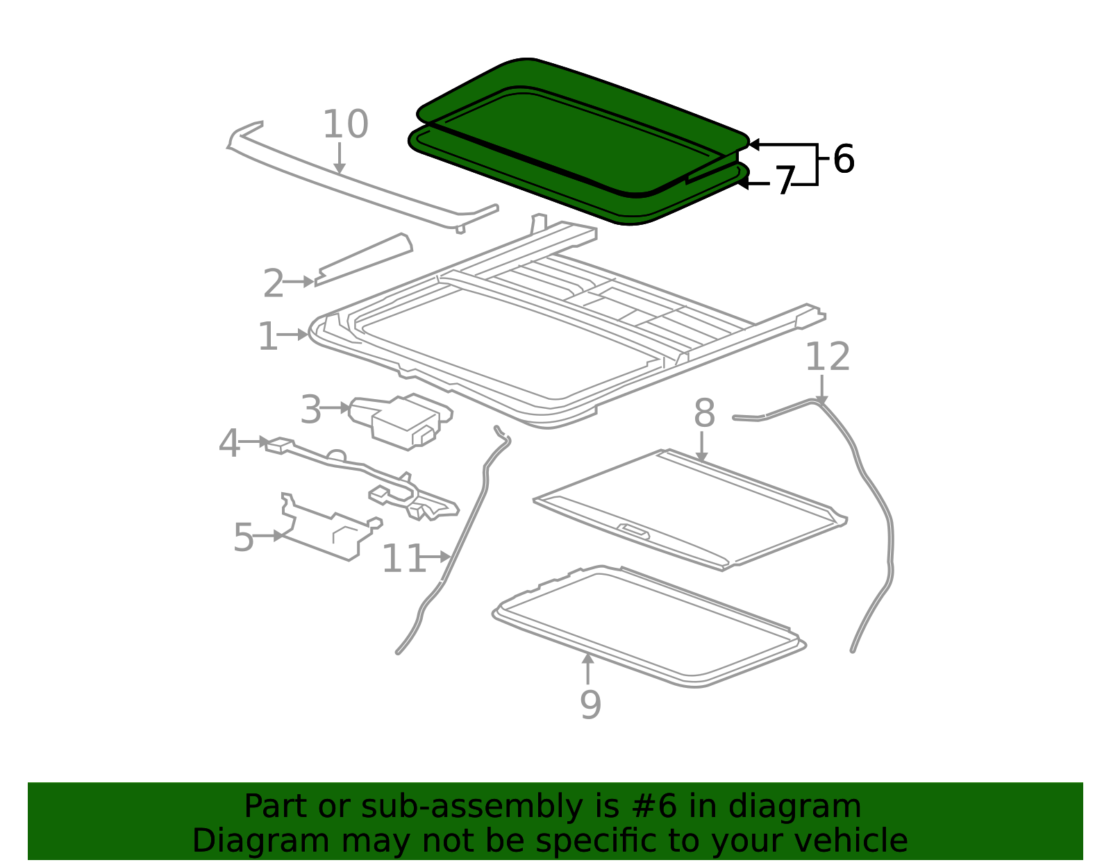 2007-2014 GM Sunroof Window 22815953 | OEM Parts Online