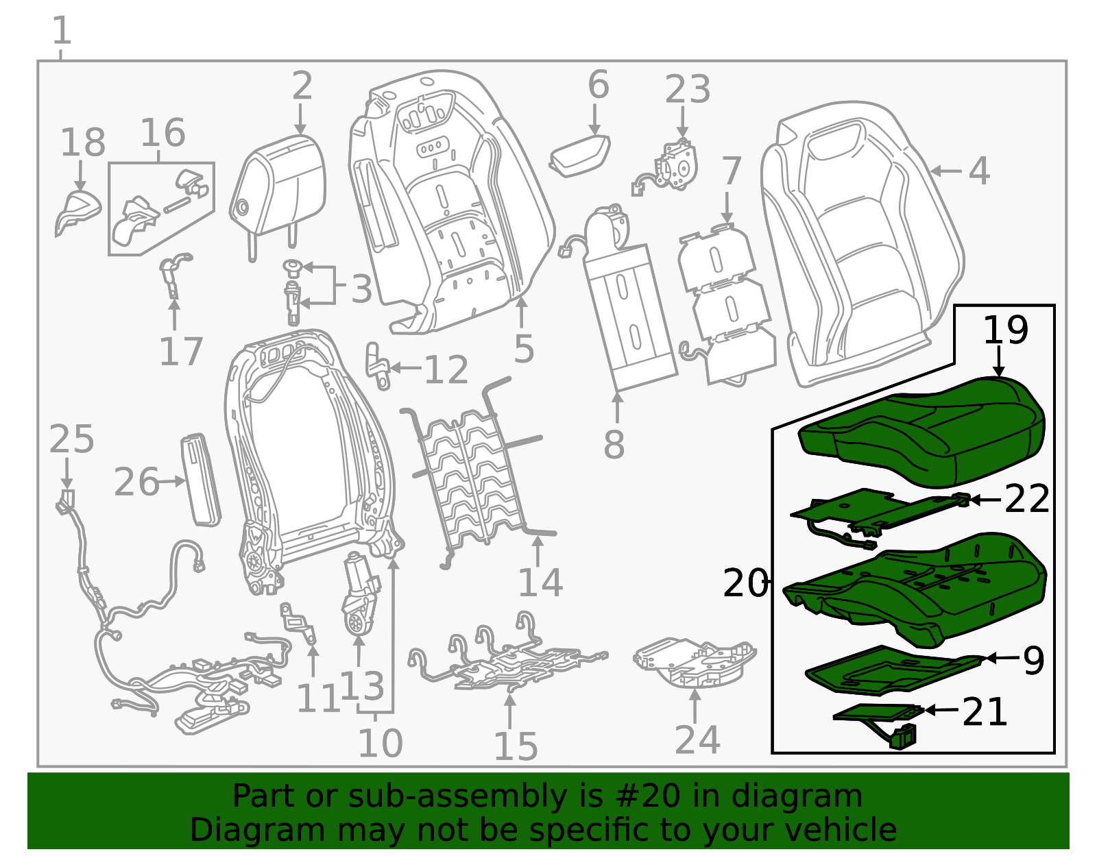 2017-2024 Chevrolet Camaro Seat Cushion Pad 85165322 | GM Parts Center