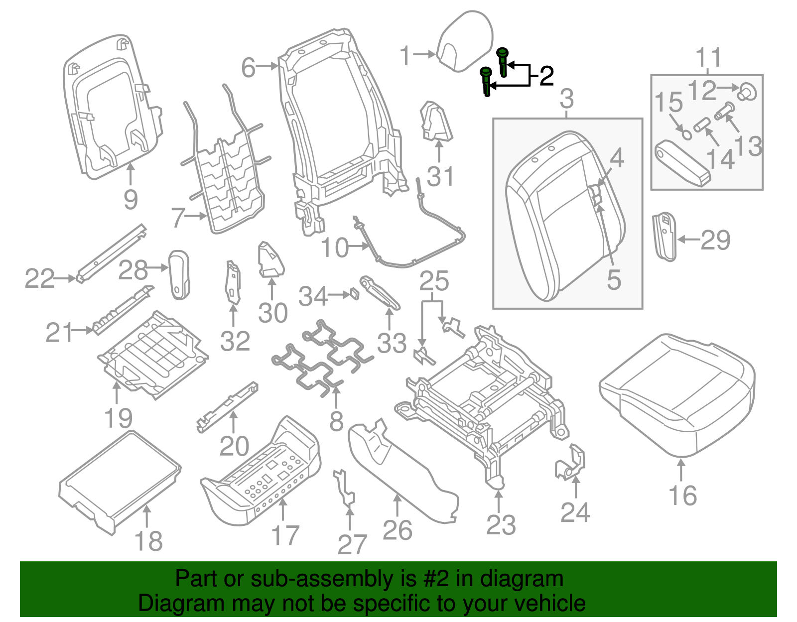 87602-1PA0A - Headrest Guide - 2012-2019 Nissan | Conicelli Nissan