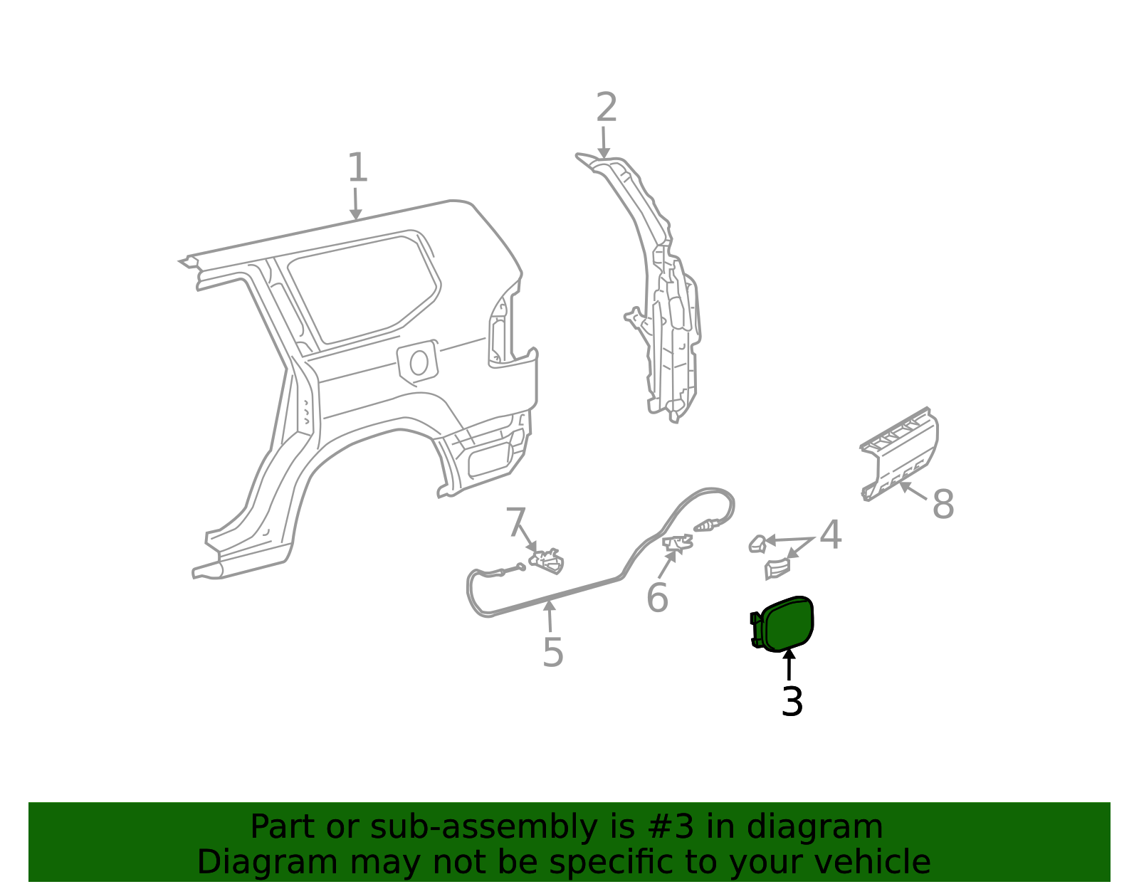 77350-60070 - Fuel Door - 2003-2009 Lexus GX470 | My L Parts