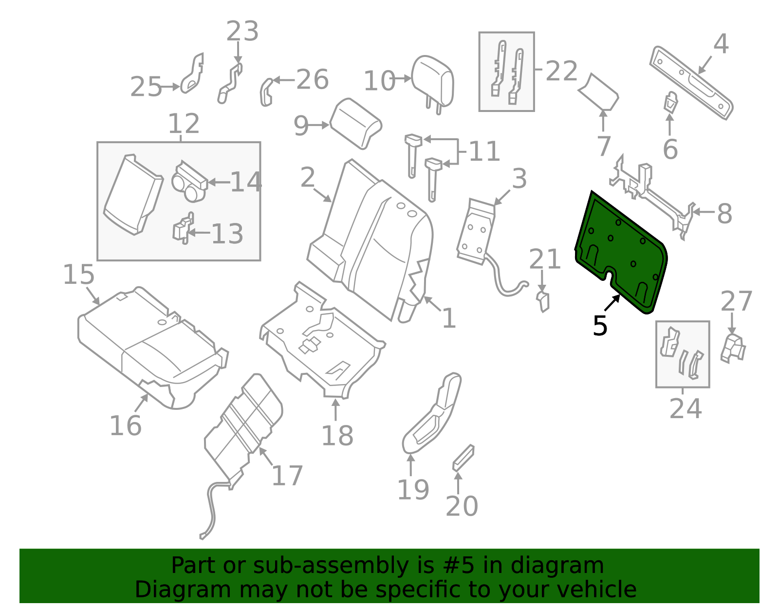 88766-3JA0A - Seat Back Panel 2013-2020 Nissan Pathfinder | Official ...