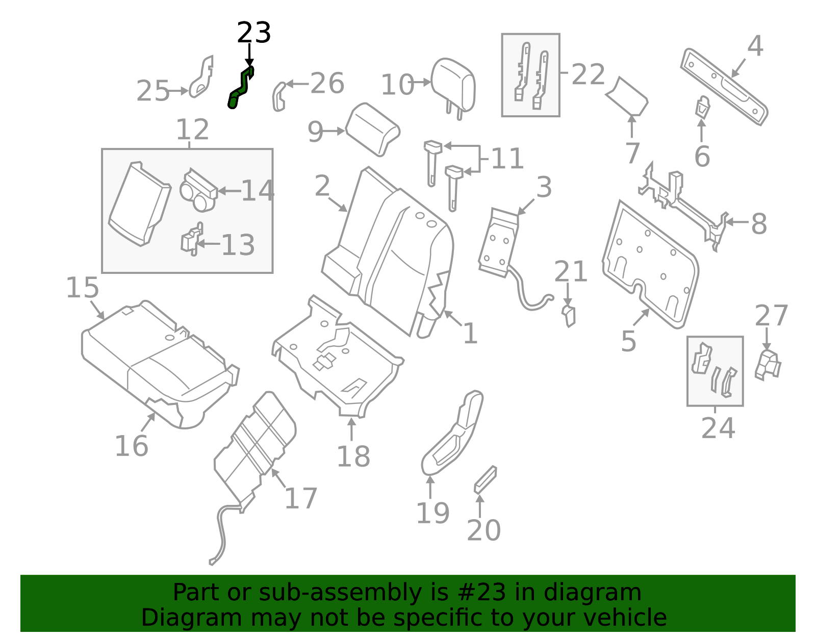 88410-3JA0A - Recline Cover 2013-2020 Nissan Pathfinder | Find Vintage ...