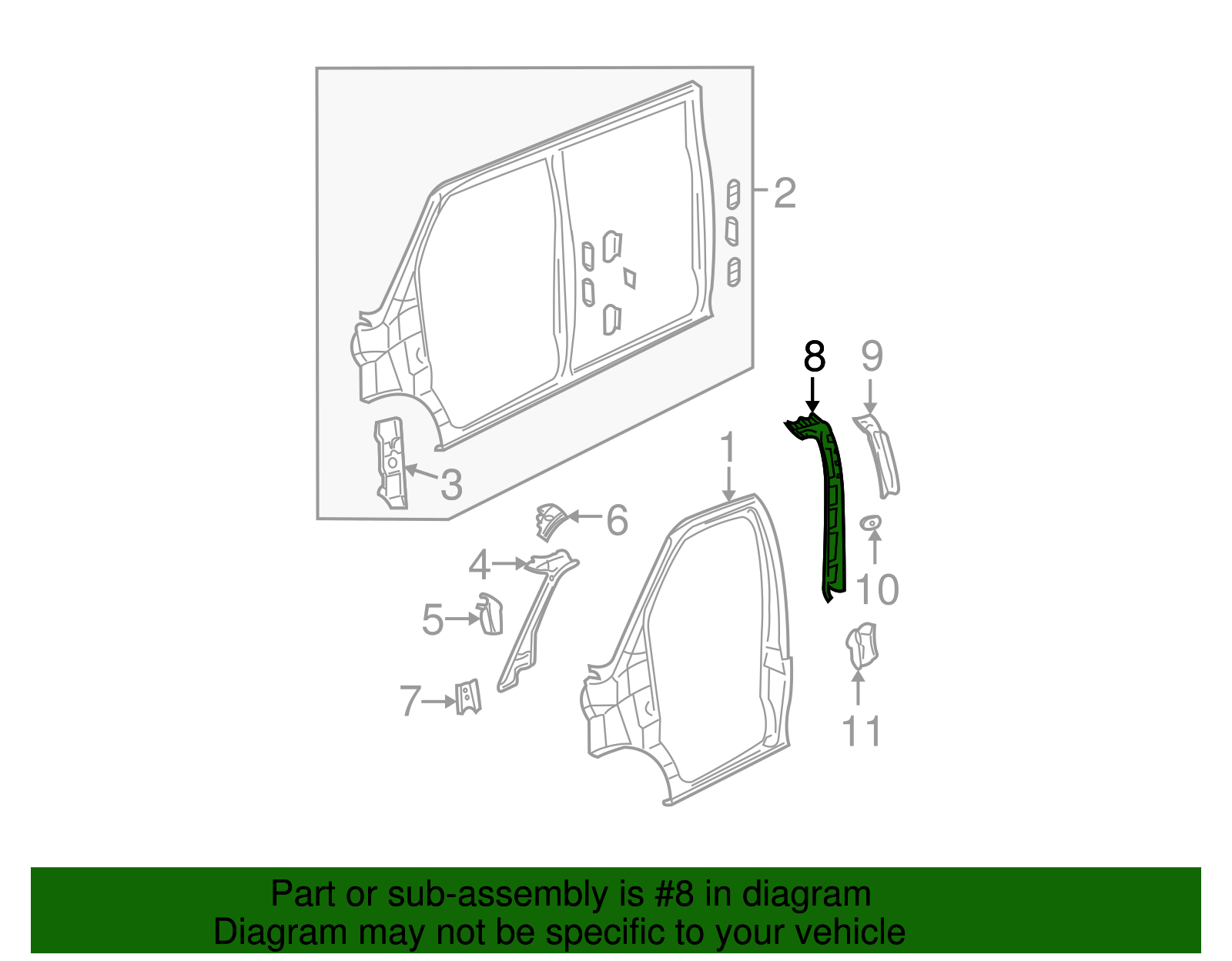 1996-2025 GM Passenger Side Center Pillar 89025317 | Capital Chevy Parts