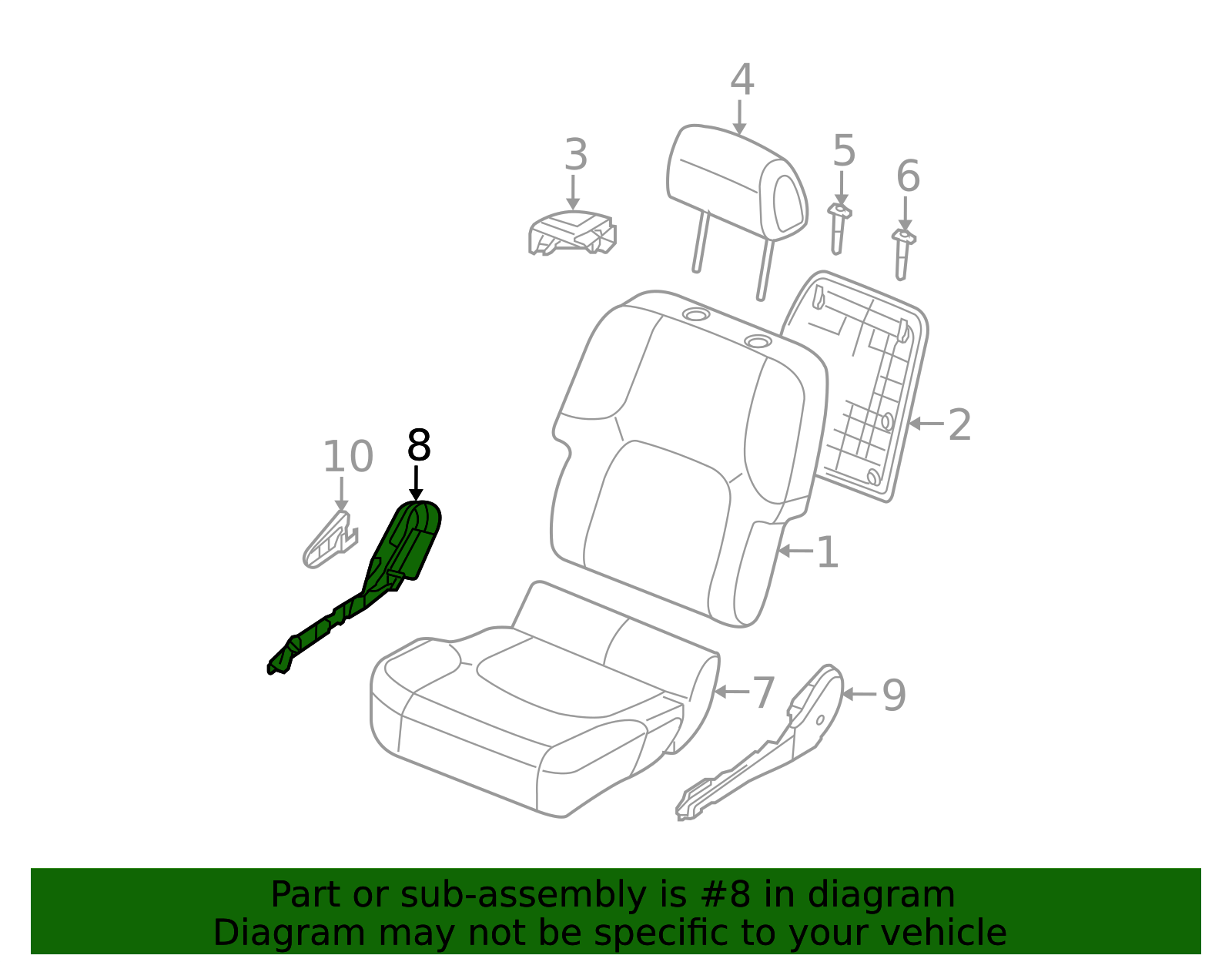 Seat Frame Trim - Factory Style Interior Detail 87330-EA000 ...