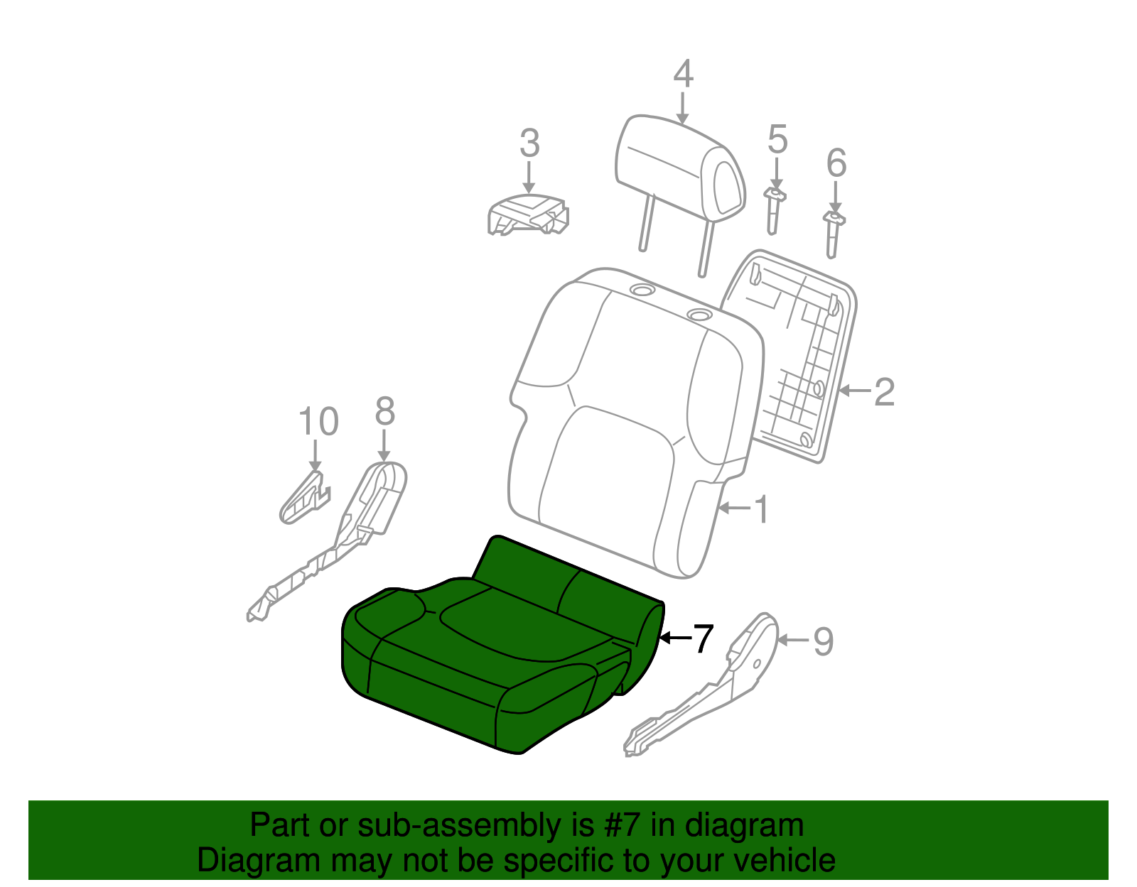 2015-2021 Nissan Frontier Cushion Assembly 87300-9BL4B | Temecula ...