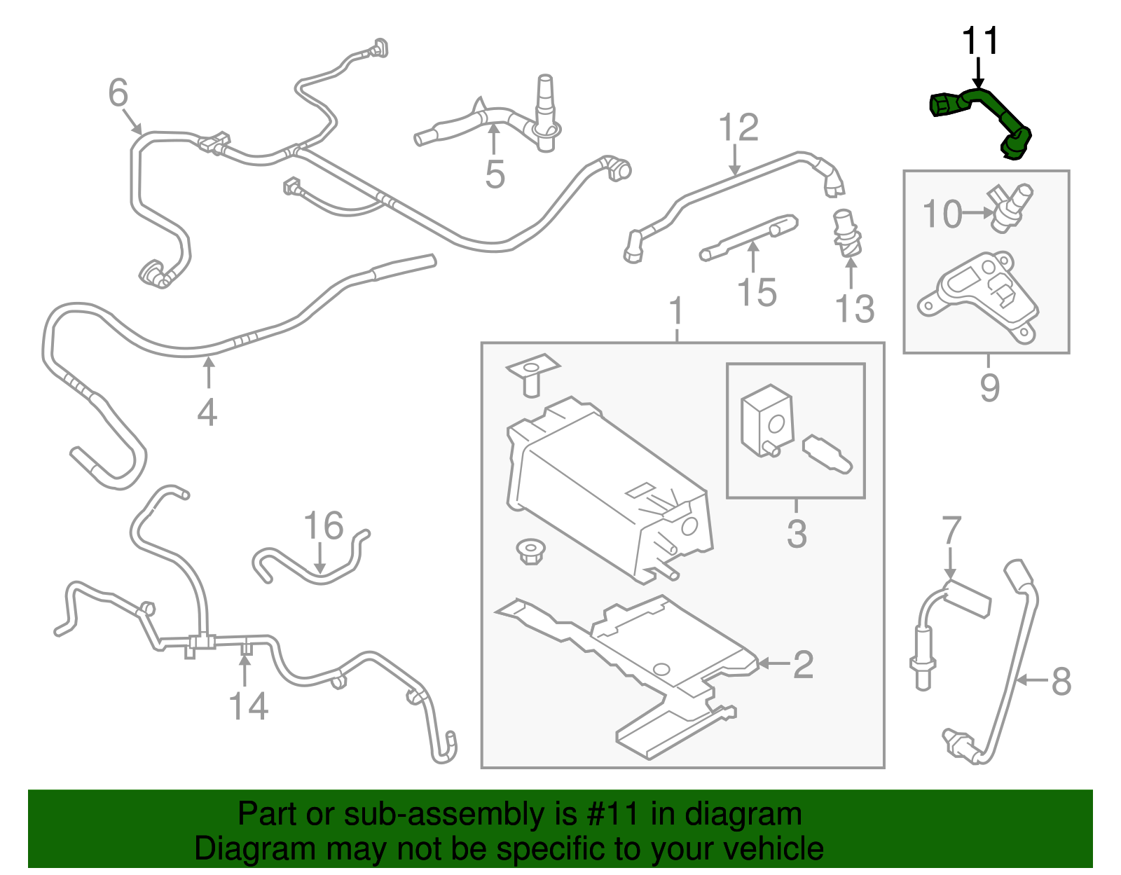 aa5z6c658b - Ford PCV Valve Hose 2010-2015 Ford | Performance Auto Parts
