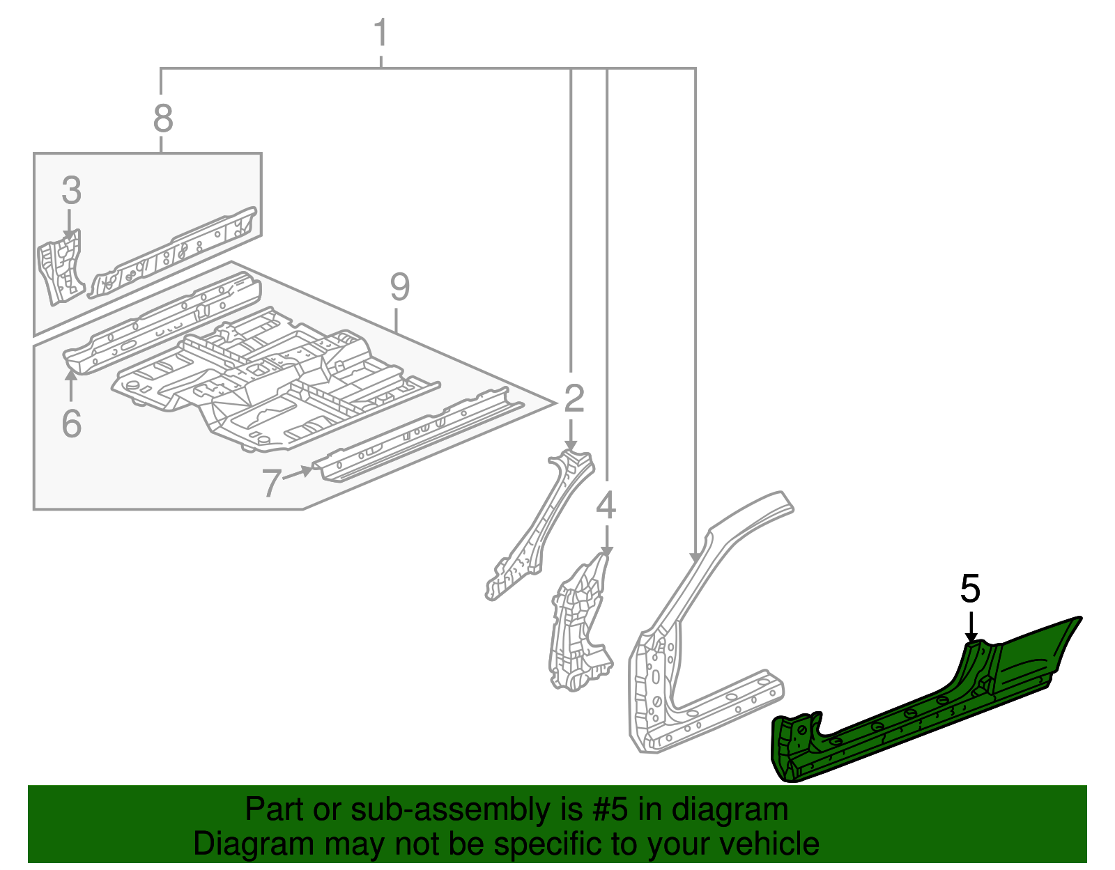 04631-S82-305ZZ - 1998-2002 Honda Accord - Panel R Side Sill | All ...