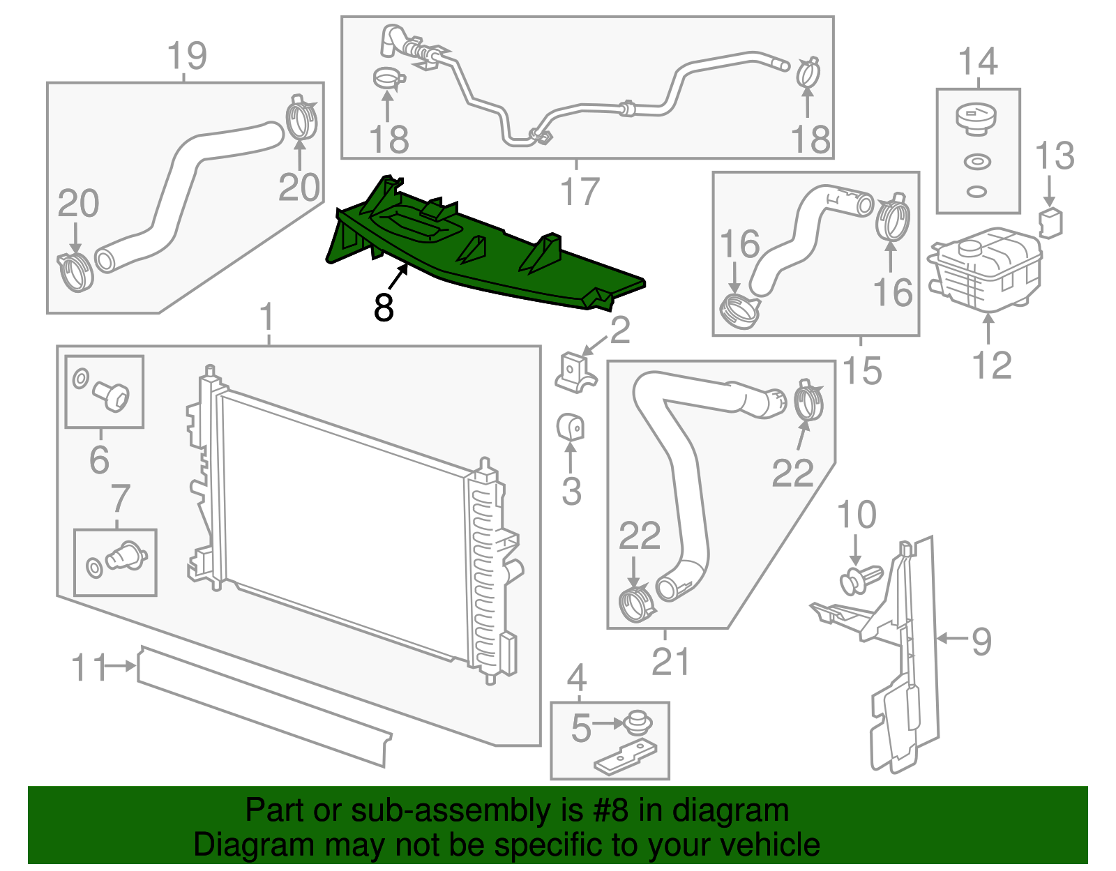 2013-2017 Buick Verano Upper Radiator Air Baffle 22872263 | Capital ...