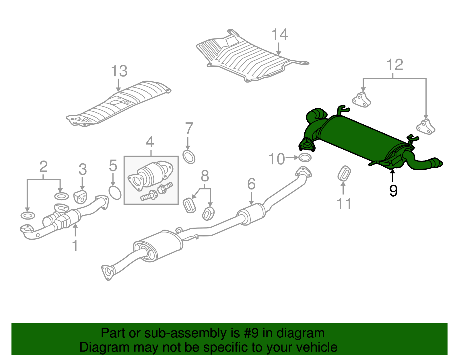 18307-TX4-A02 - 2013-2018 Acura RDX - Muffler, Ex | All Discount Parts Store