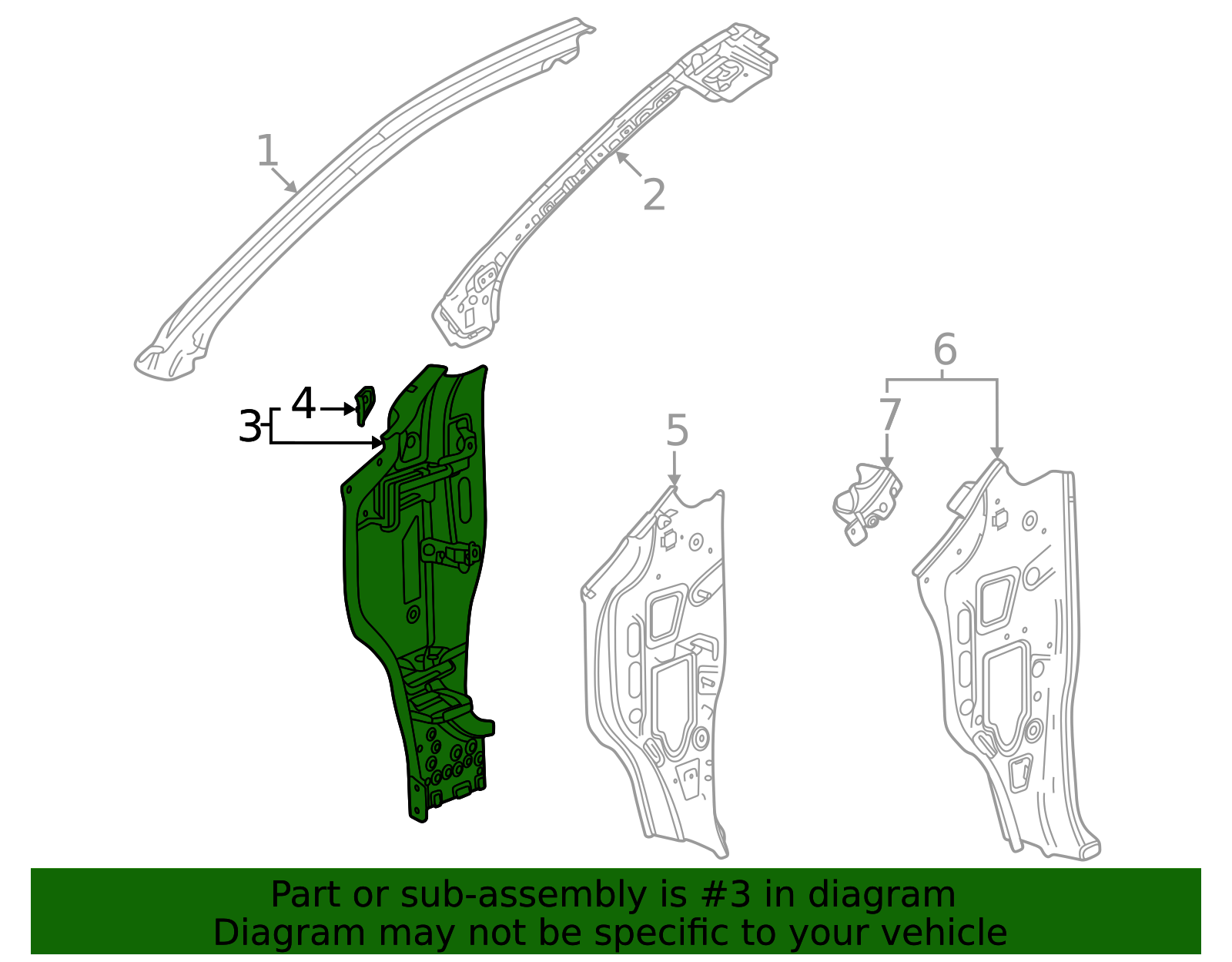 2021-2025 GM Passenger Side Body Hinge Pillar Outer Panel Reinforcement ...
