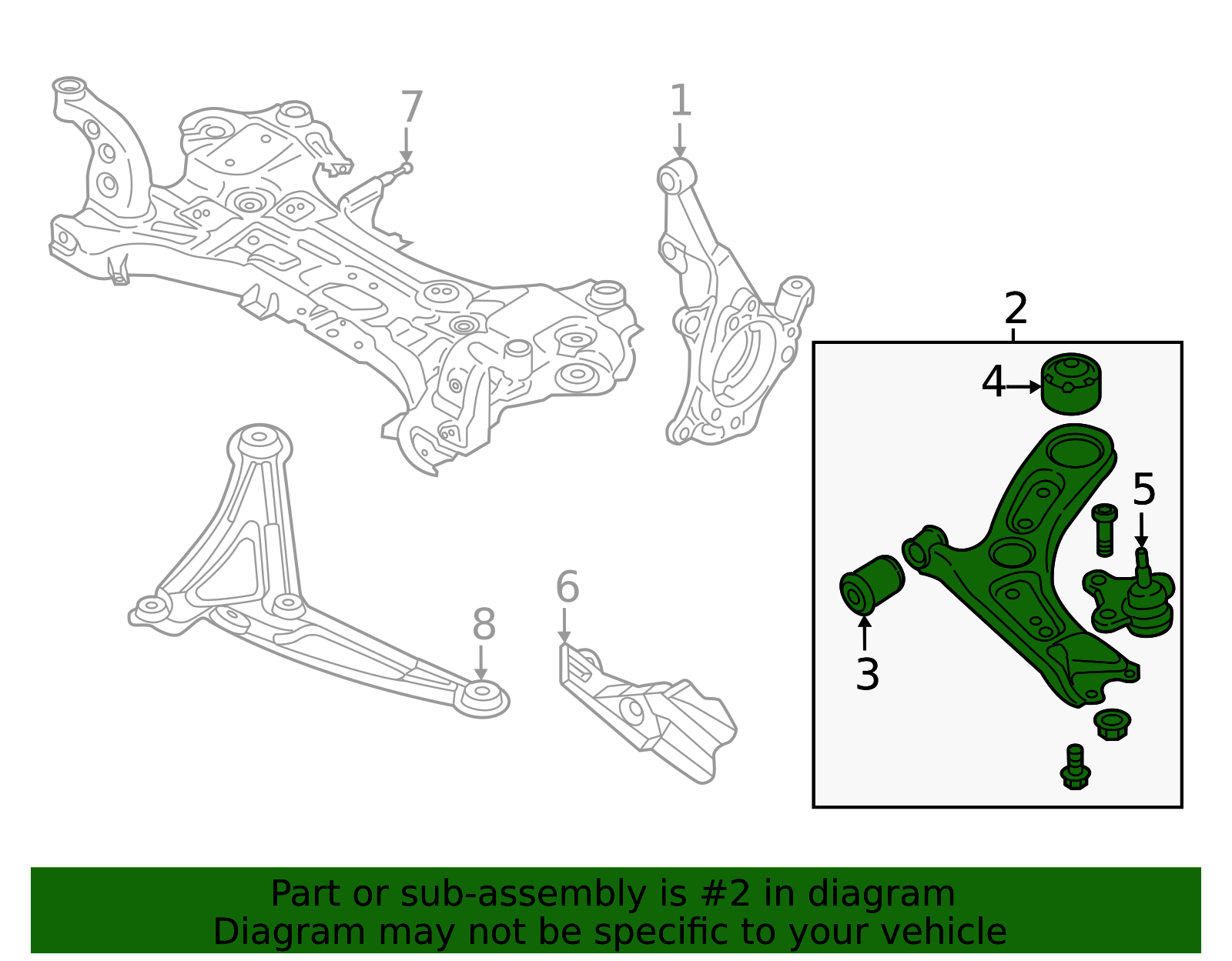 2022-2023 Hyundai Kona N Lower Control Arm 54501-I3000 | MotorMotor