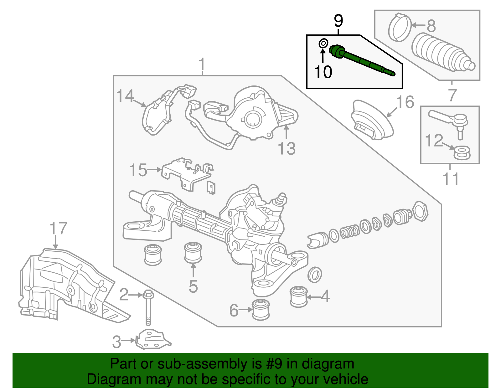 53010-T0A-A01 - Inner Tie Rod 2012-2016 Honda CR-V | Honda Parts Online
