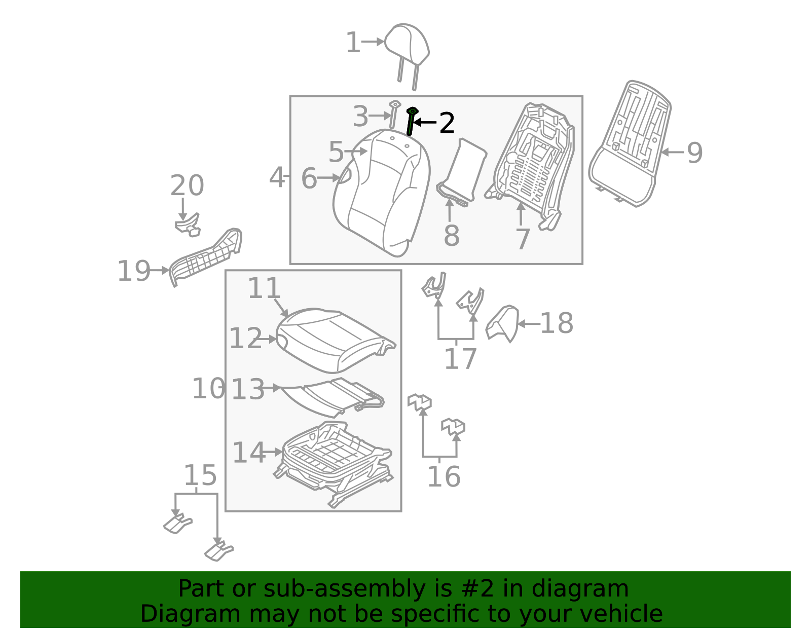 2011-2016 Hyundai Headrest Guide 88722-3Q000-YDA | MotorMotor