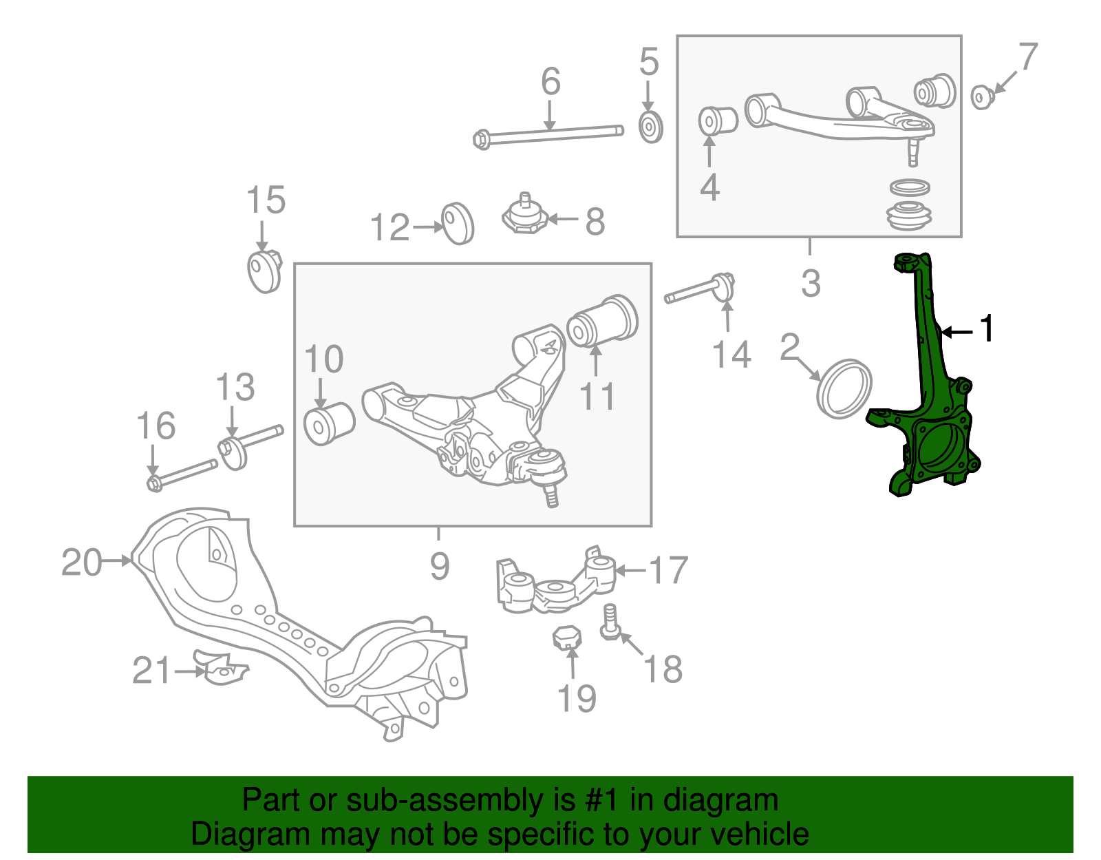 2008-2021 Toyota Land Cruiser Steering Knuckle 43212-60190 | Toyota ...