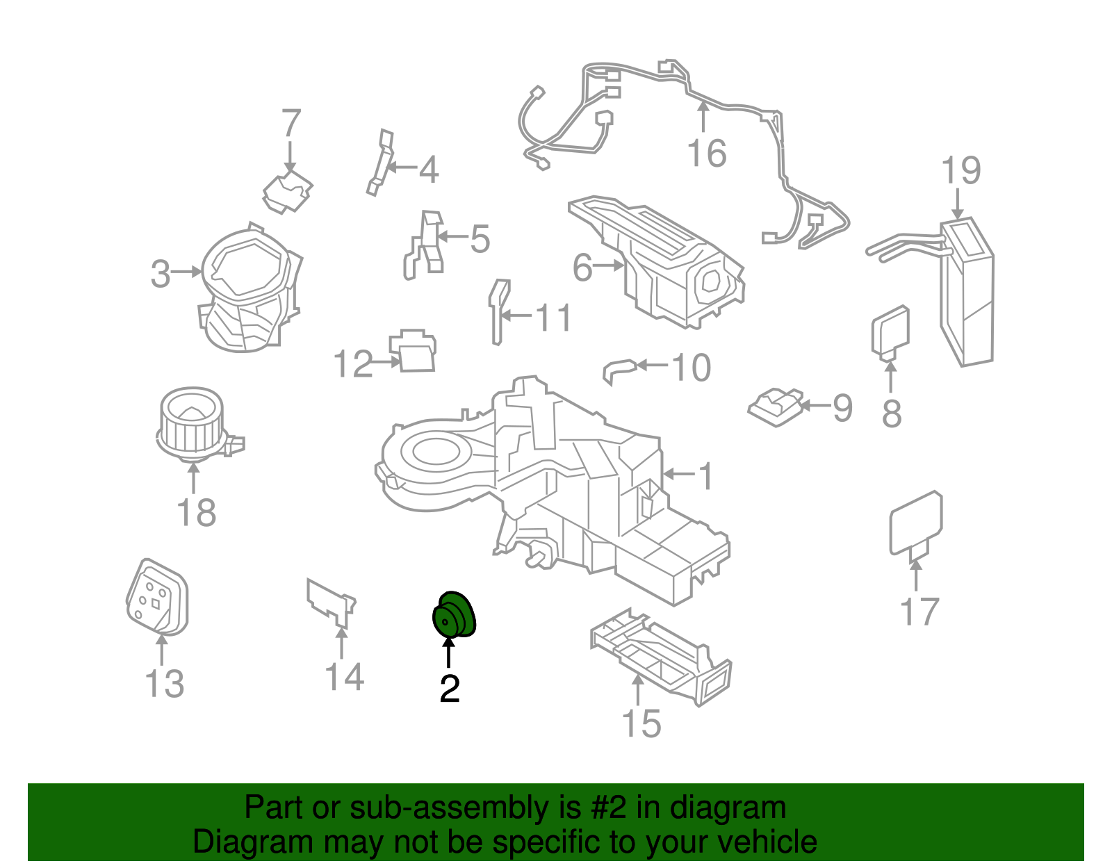 7L1Z-19B739-A - Ford AC & Heater Assembly Lower Seal 2007-2010 Ford ...