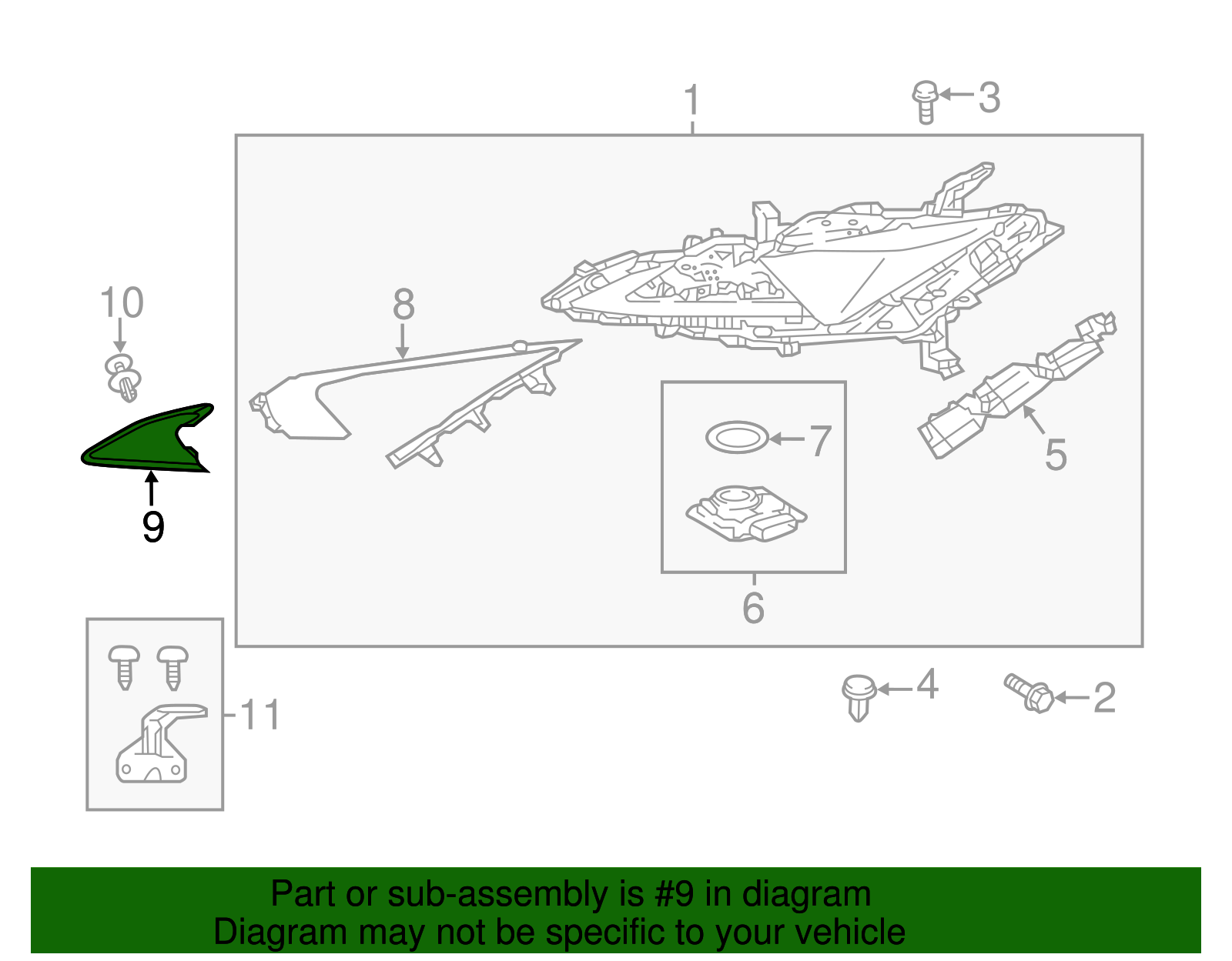 81484-11010-B1 - High-Quality Headlight Molding for 2018-2022 Lexus ...