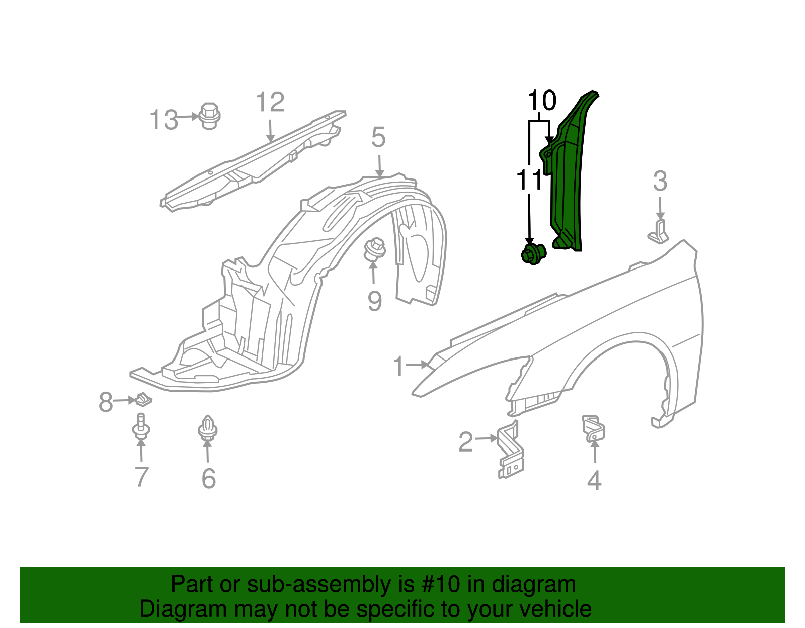 74105-SDN-A00 - 2003-2007 Honda Accord - Enclosure R Front Fender ...