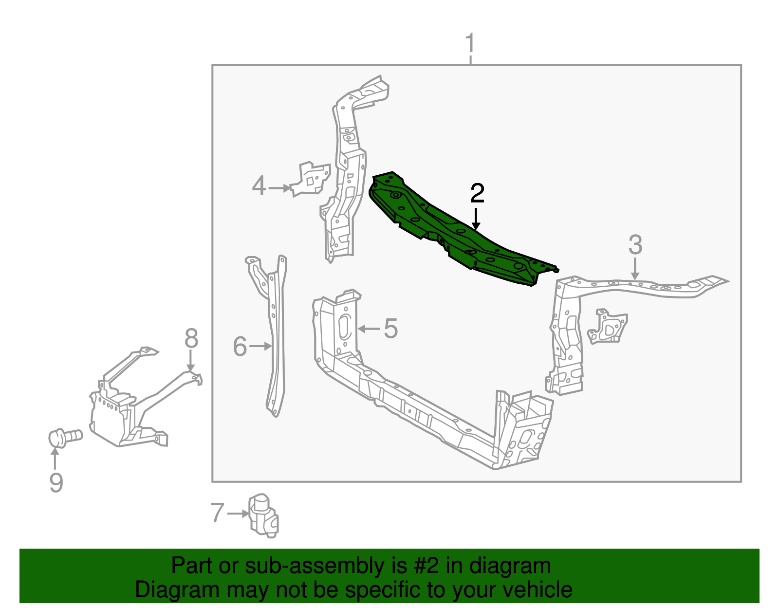 53216-06130 - Upper Tie Bar - 2012-2018 Toyota | OEM Genuine Toyota Parts