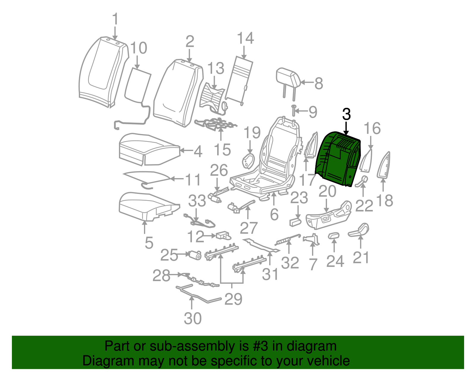 2006-2008 Chevrolet Malibu Seat Back Panel 15794387 | Capital Chevy Parts
