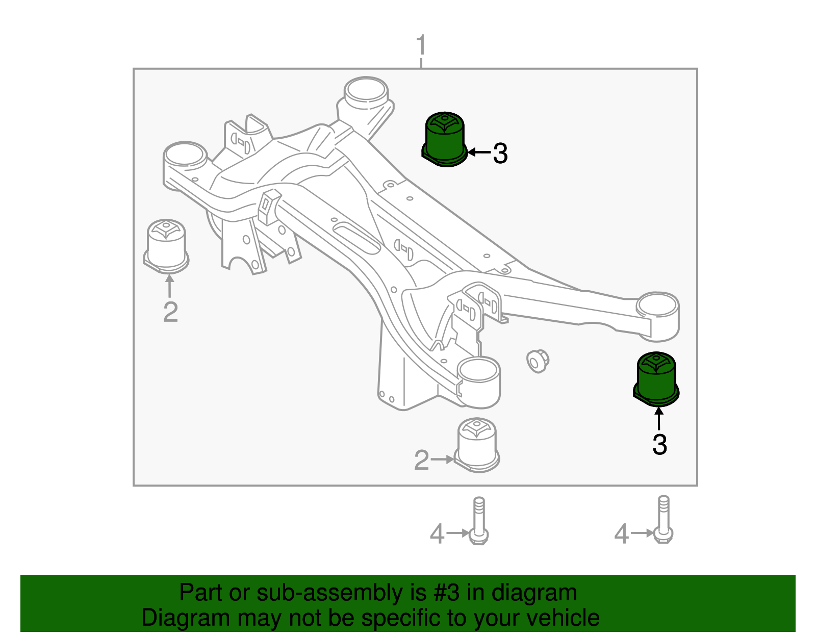5Q0-505-145-K - Suspension Cross-Member Rear Mount 2012-2025 Audi ...