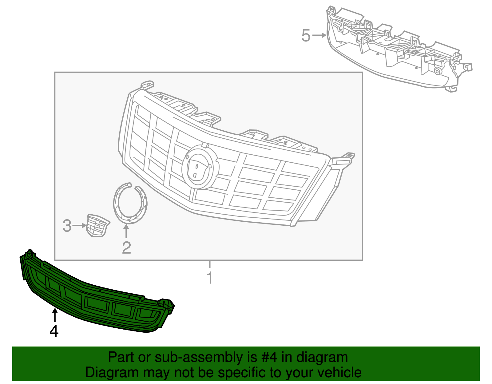 2016-2017 Cadillac XTS Front Lower Grille 23451585 | Capital Chevy Parts