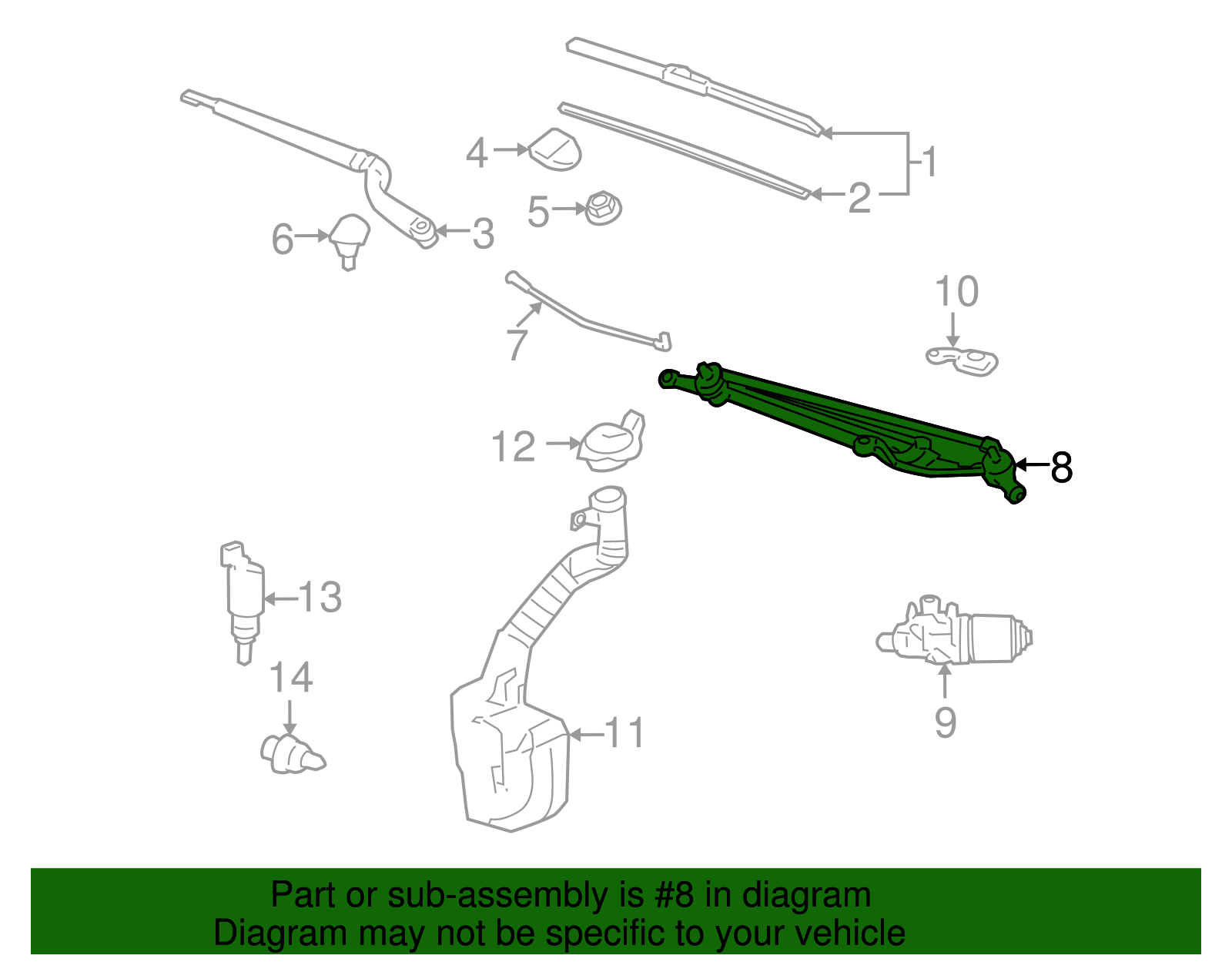 2006-2016 Chevrolet Windshield Wiper Motor Transmission (Linkage ...