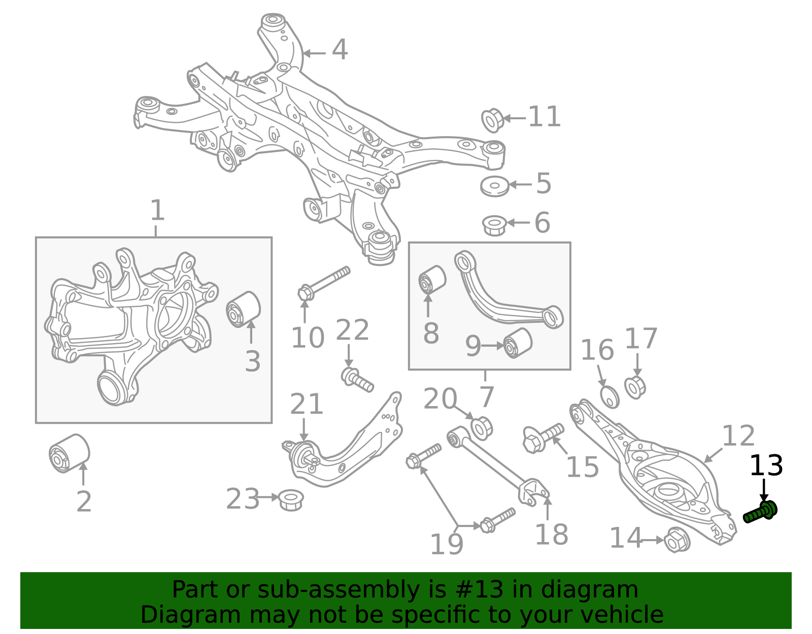 2013-2025 Mazda Lower Control Arm Mount Bolt 9YA0-21-23KA | TascaParts.com