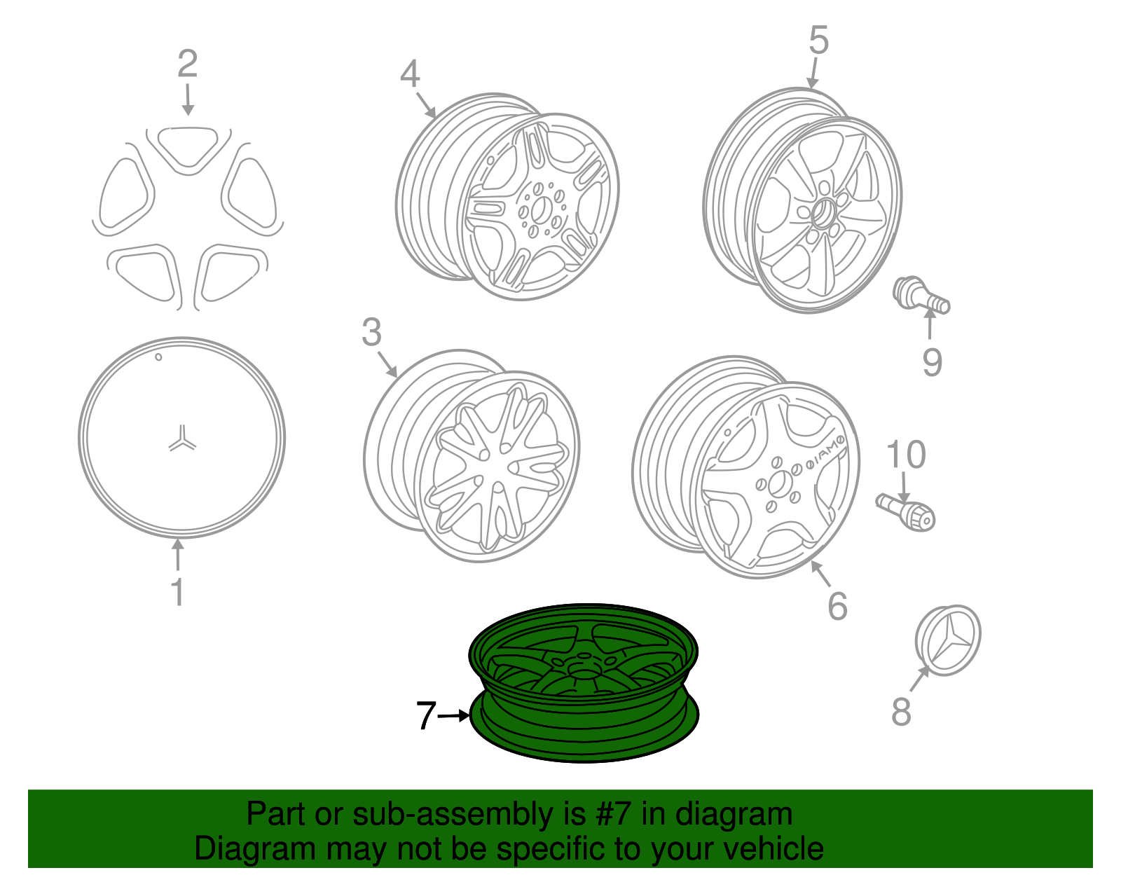 2002-2005 Mercedes-Benz Wheel Spare Aluminum 209-400-04-02 | Mercedes ...
