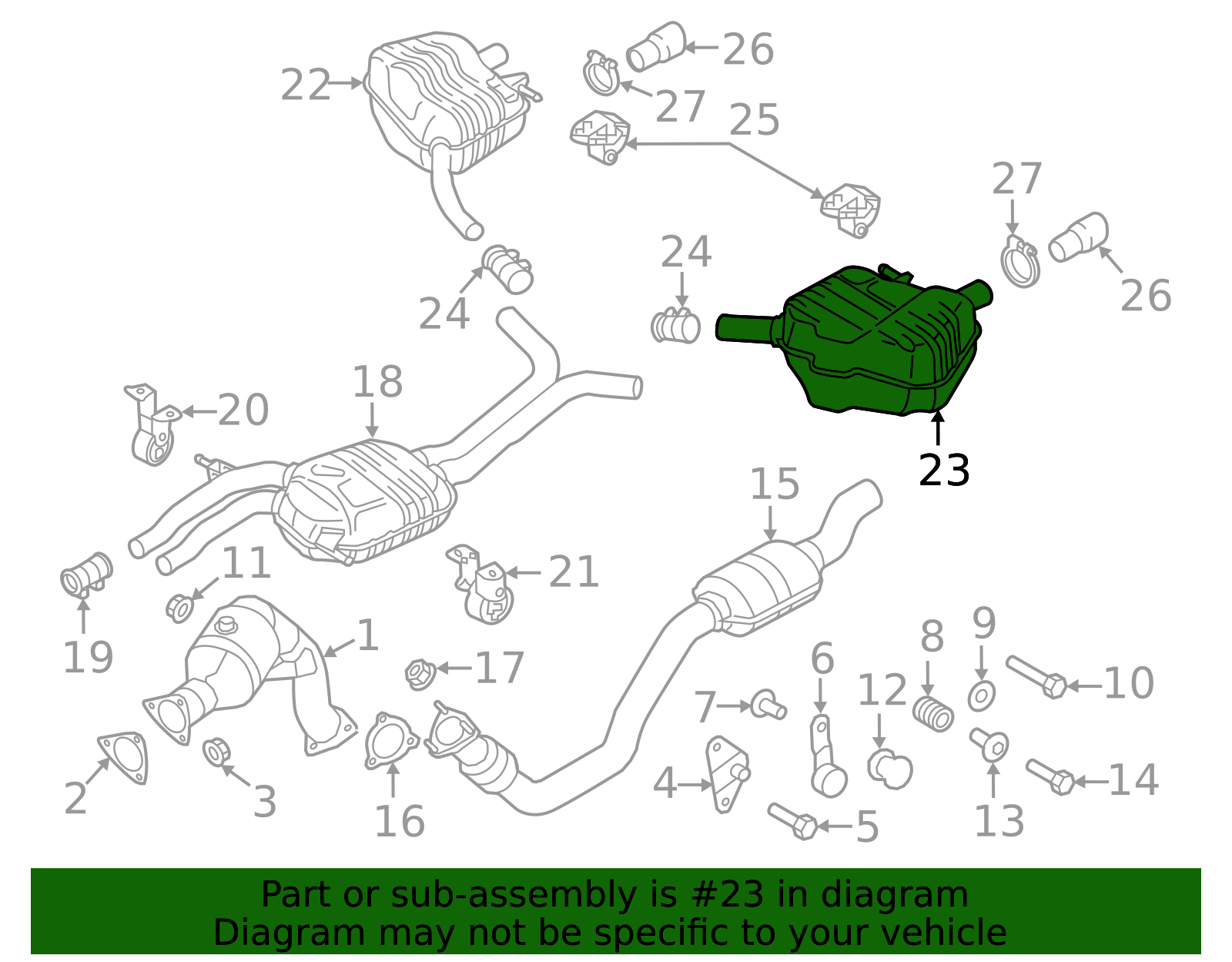 4G0-253-609-AD - Rear Muffler 2012-2017 Audi | Audi OEM Parts